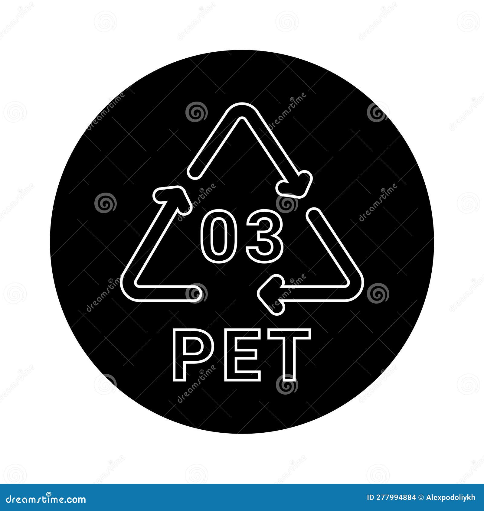 Plastic Recycling Code PET 03 Line Icon. Consumption Code Polyethylene ...