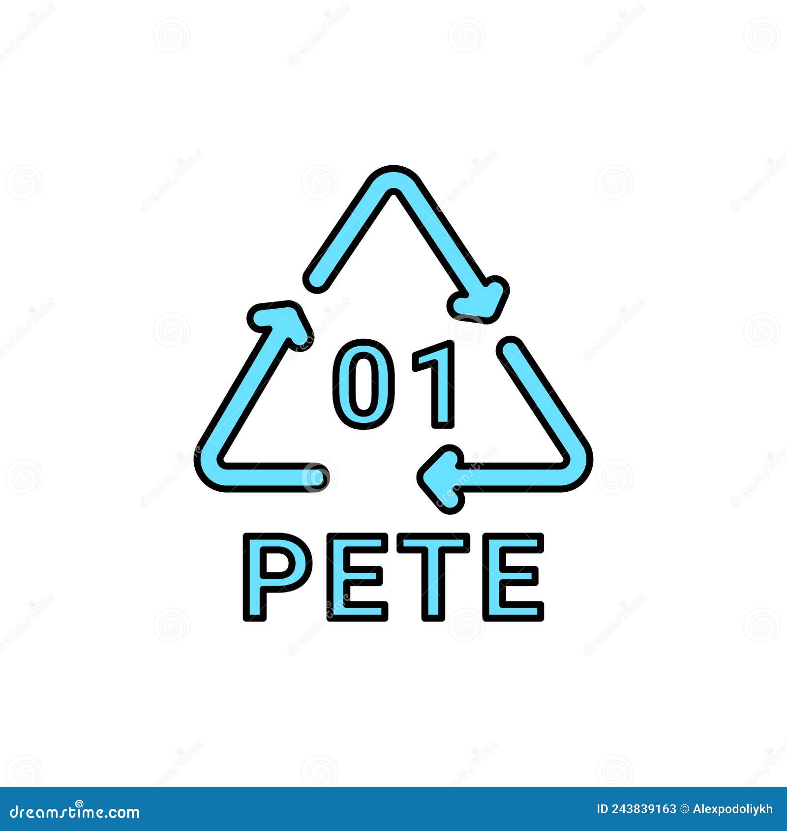 Plastic Recycling Code PETE Line Icon. Consumption Code Polyethylene ...
