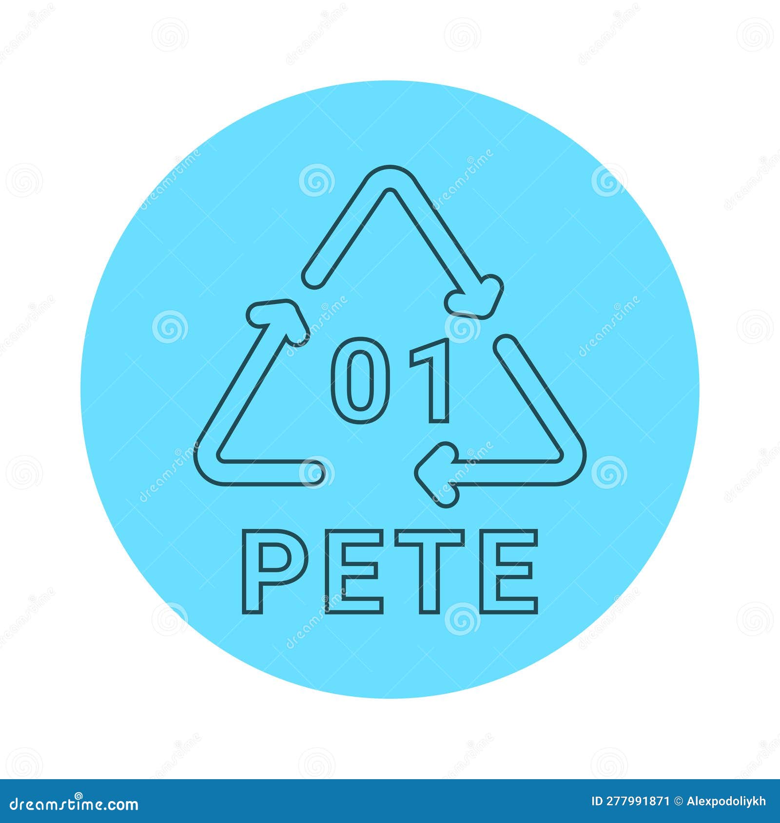 Plastic Recycling Code PETE Line Icon. Consumption Code Polyethylene ...