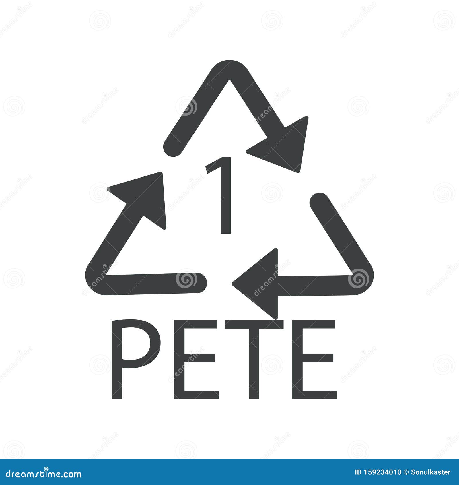 Plastic Recycling Code, 1 PETE Recycle Symbol, Isolated Icon Stock ...