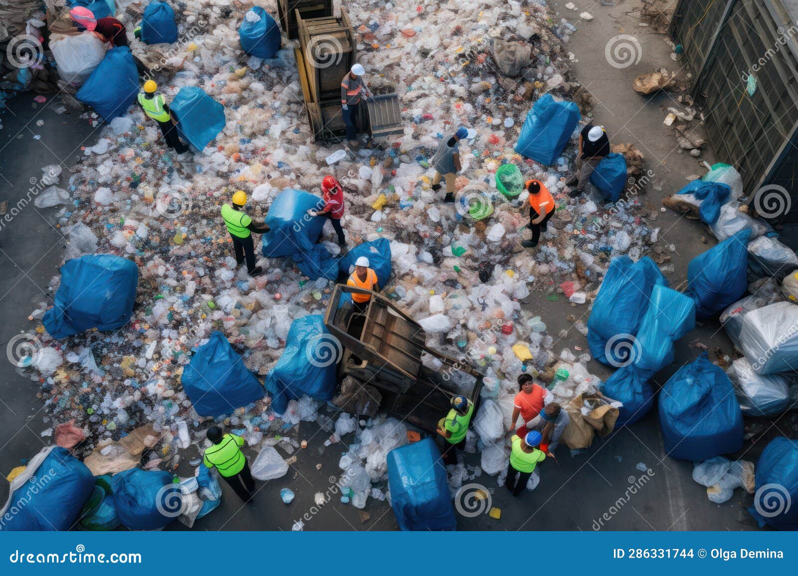 Plastic Recycling Plant in Action, As Workers Skillfully Handle Plastic ...