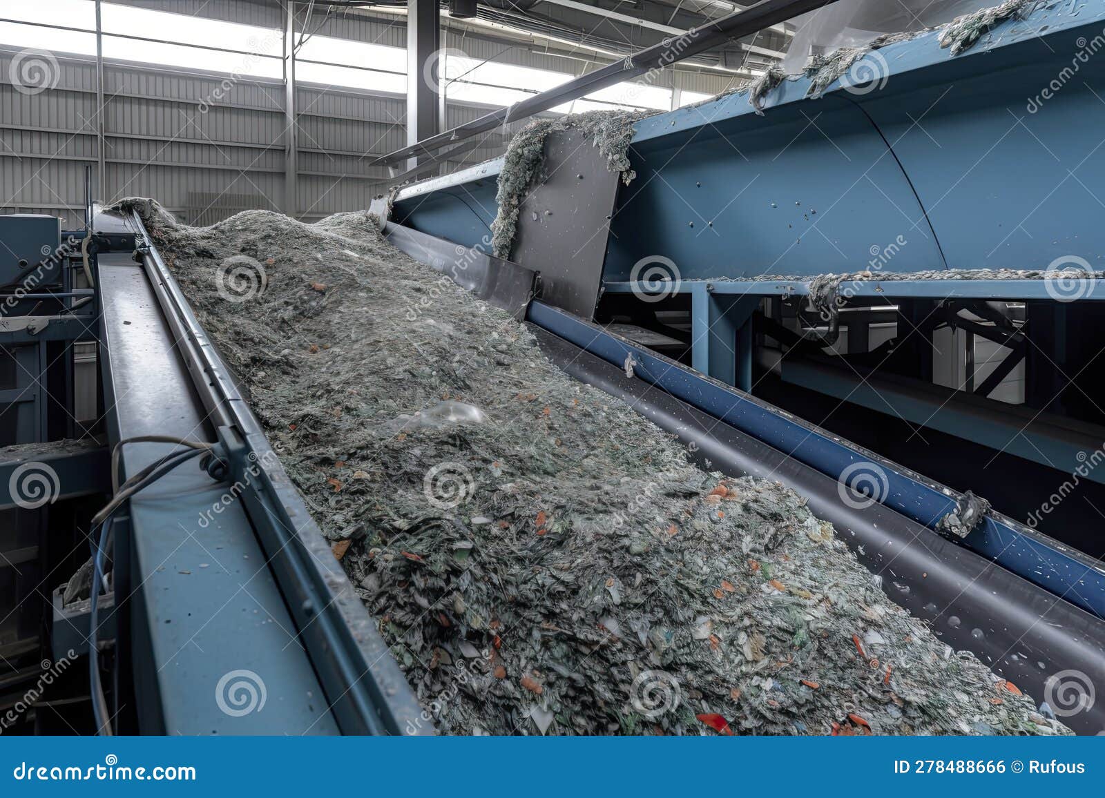 Plastic Recycling Plant. Conveyor with Shredded Plastic Stock Photo ...
