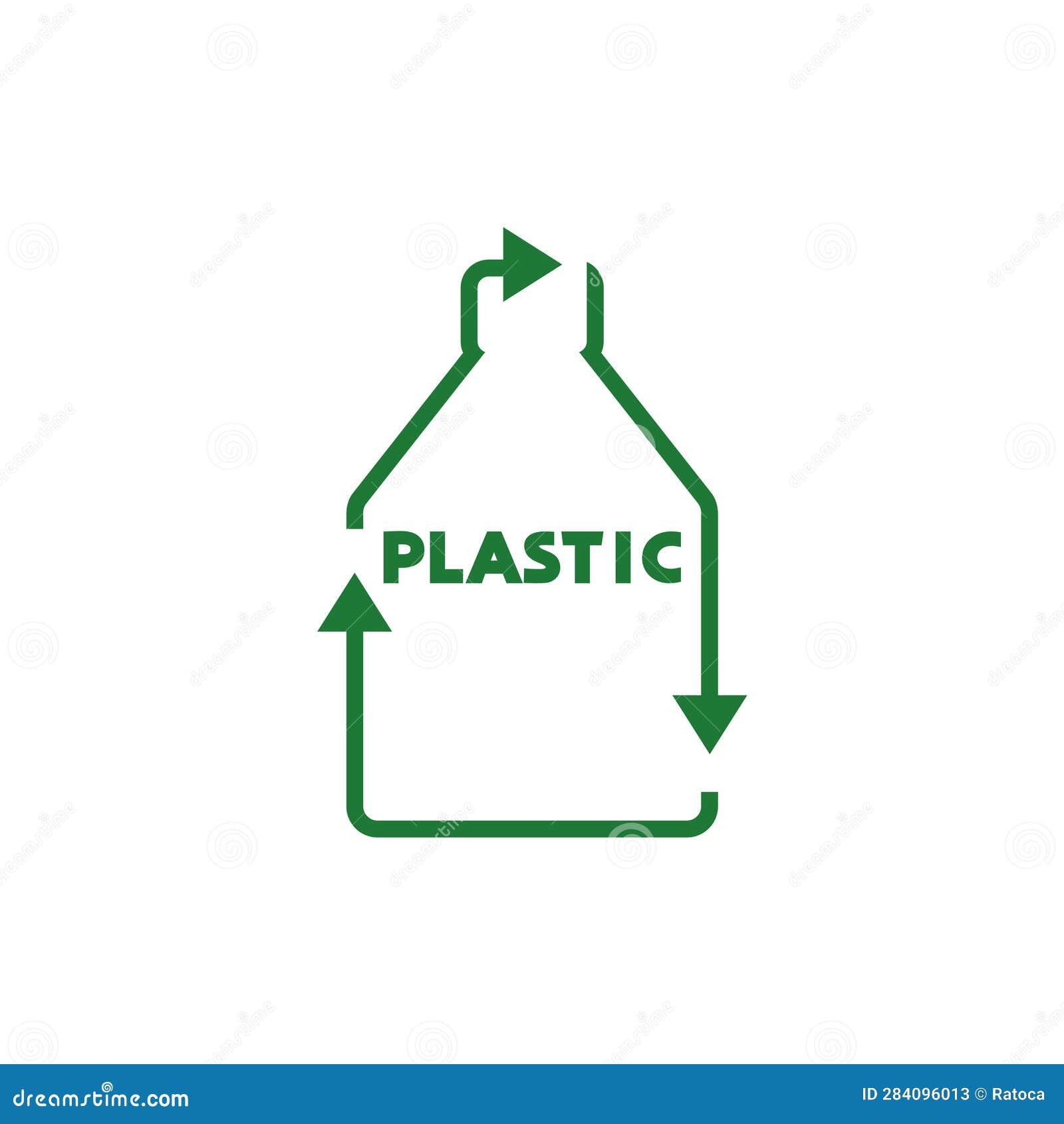 Plastic recycling symbol stock vector. Illustration of isolated - 284096013