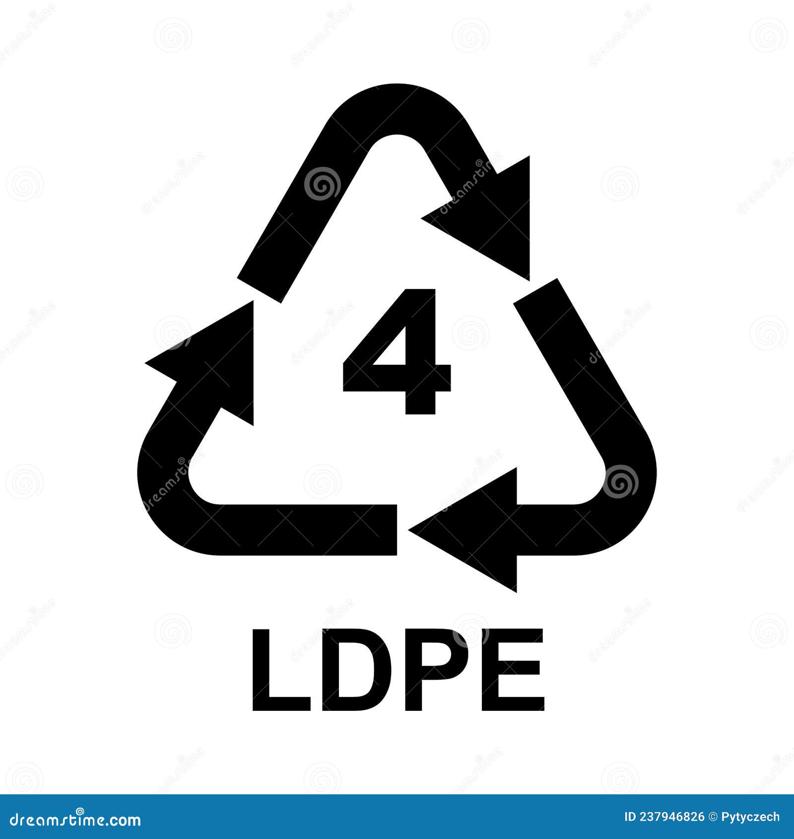 Plastic Recycling Symbol Class 4 LDPE Stock Vector - Illustration of ...