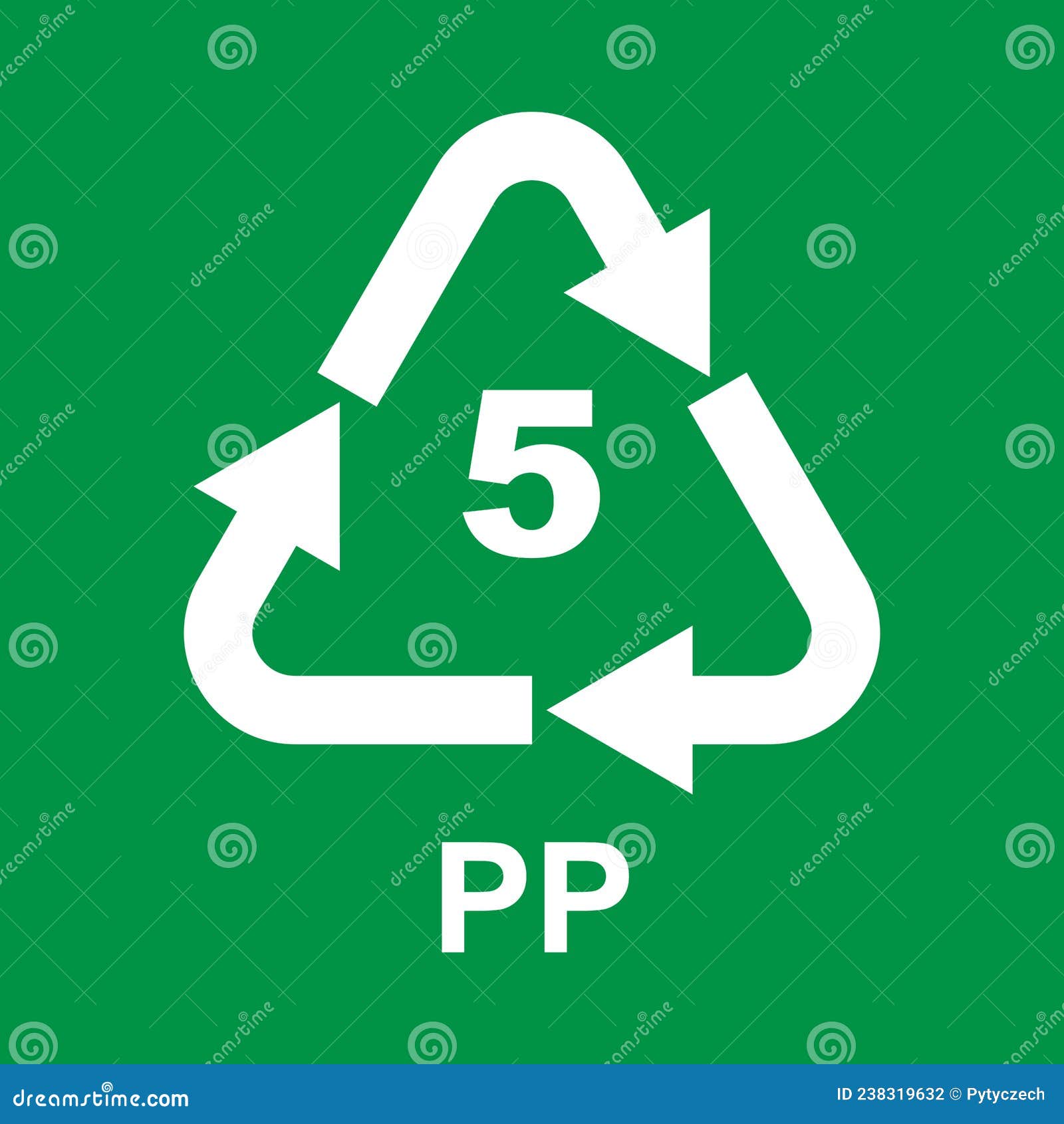 Plastic Recycling Symbol Class 5 PP Stock Vector - Illustration of ...
