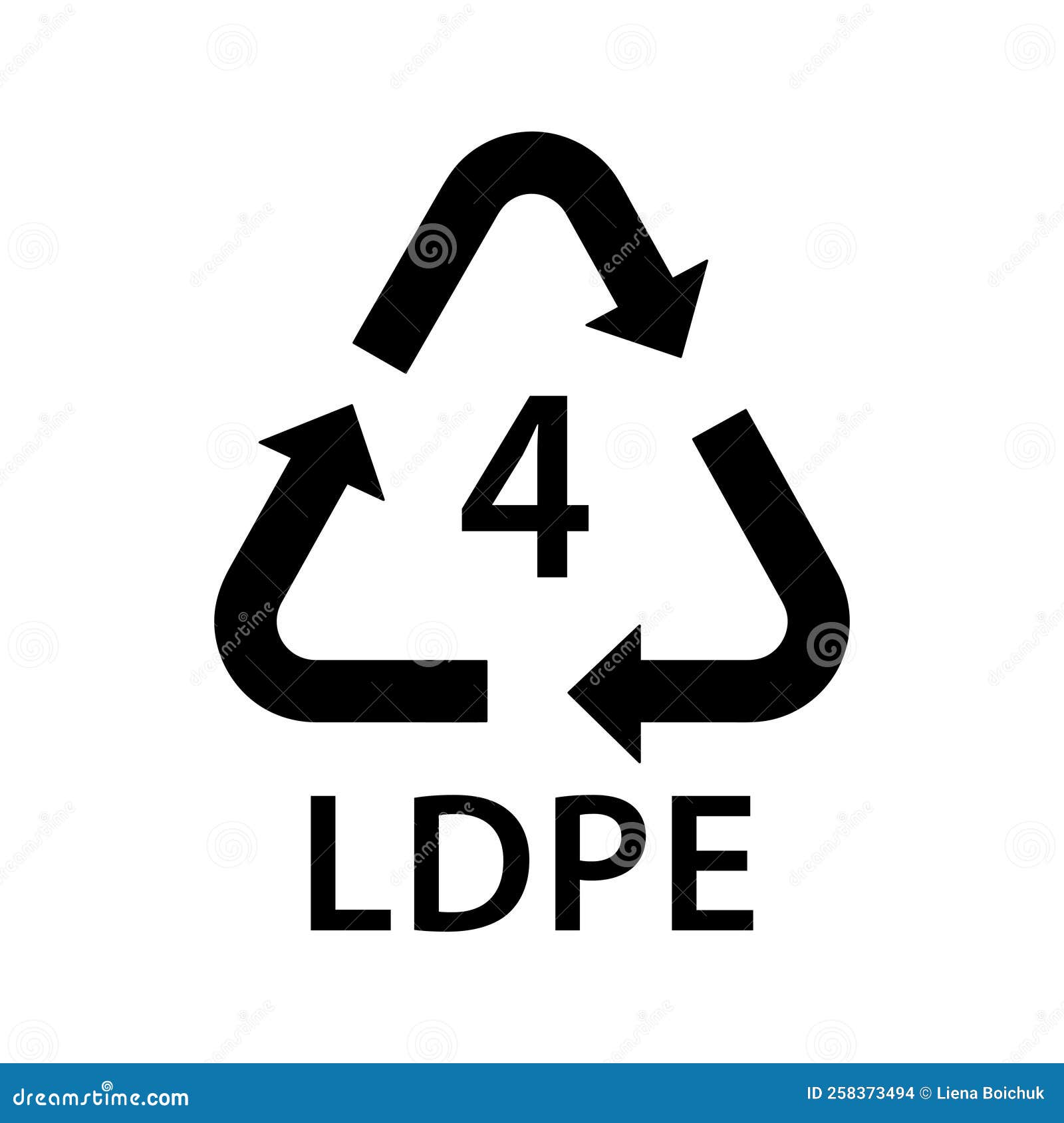Plastic Recycling Symbol LDPE 4, Plastic Recycling Code LDPE 4, RIC ...