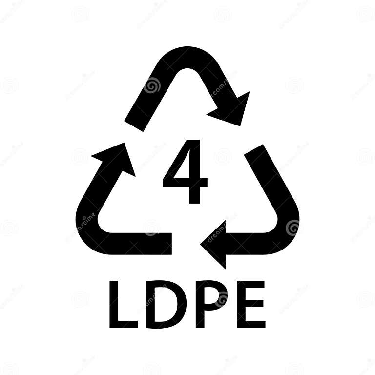 Plastic Recycling Symbol LDPE 4, Plastic Recycling Code LDPE 4, RIC ...