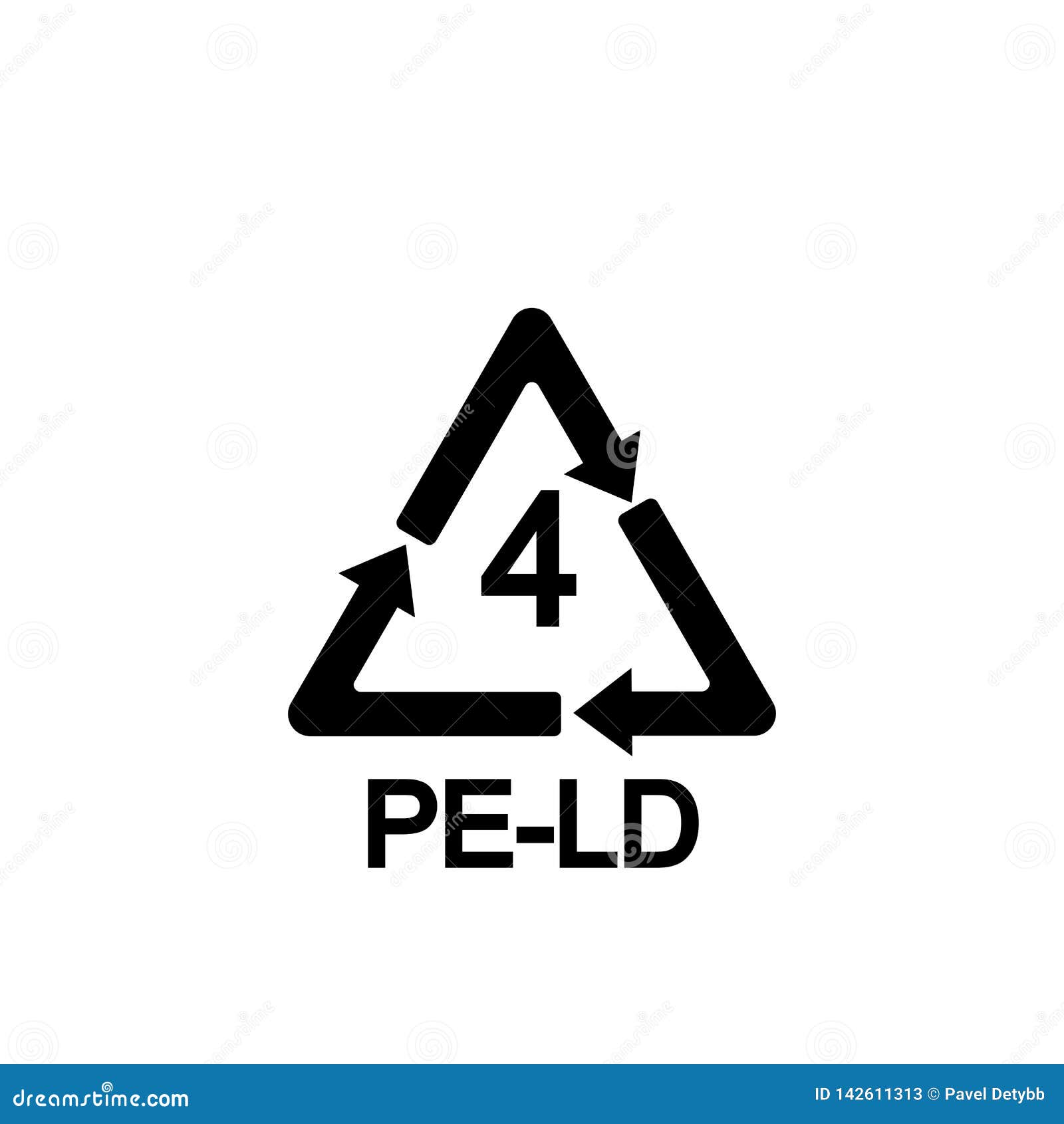 Plastic Recycling Symbol LDPE 4, Resin Identification Code Low-density ...