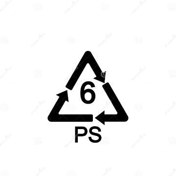 Plastic Recycling Symbol PS 6, Resin Identification Code Polystyrene ...
