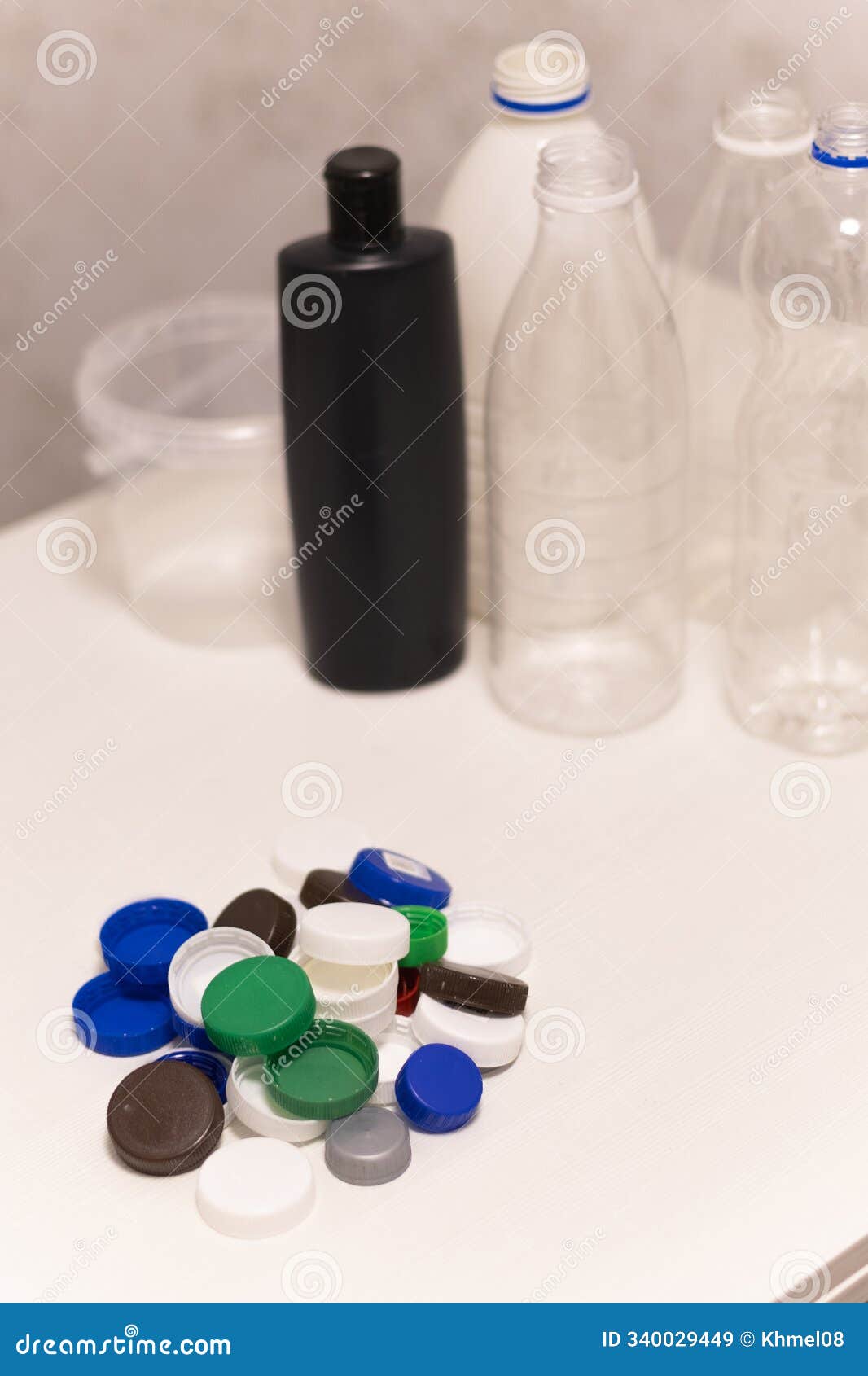 Plastic Recycling and Waste Collection. Plastic Sorting and Lids ...