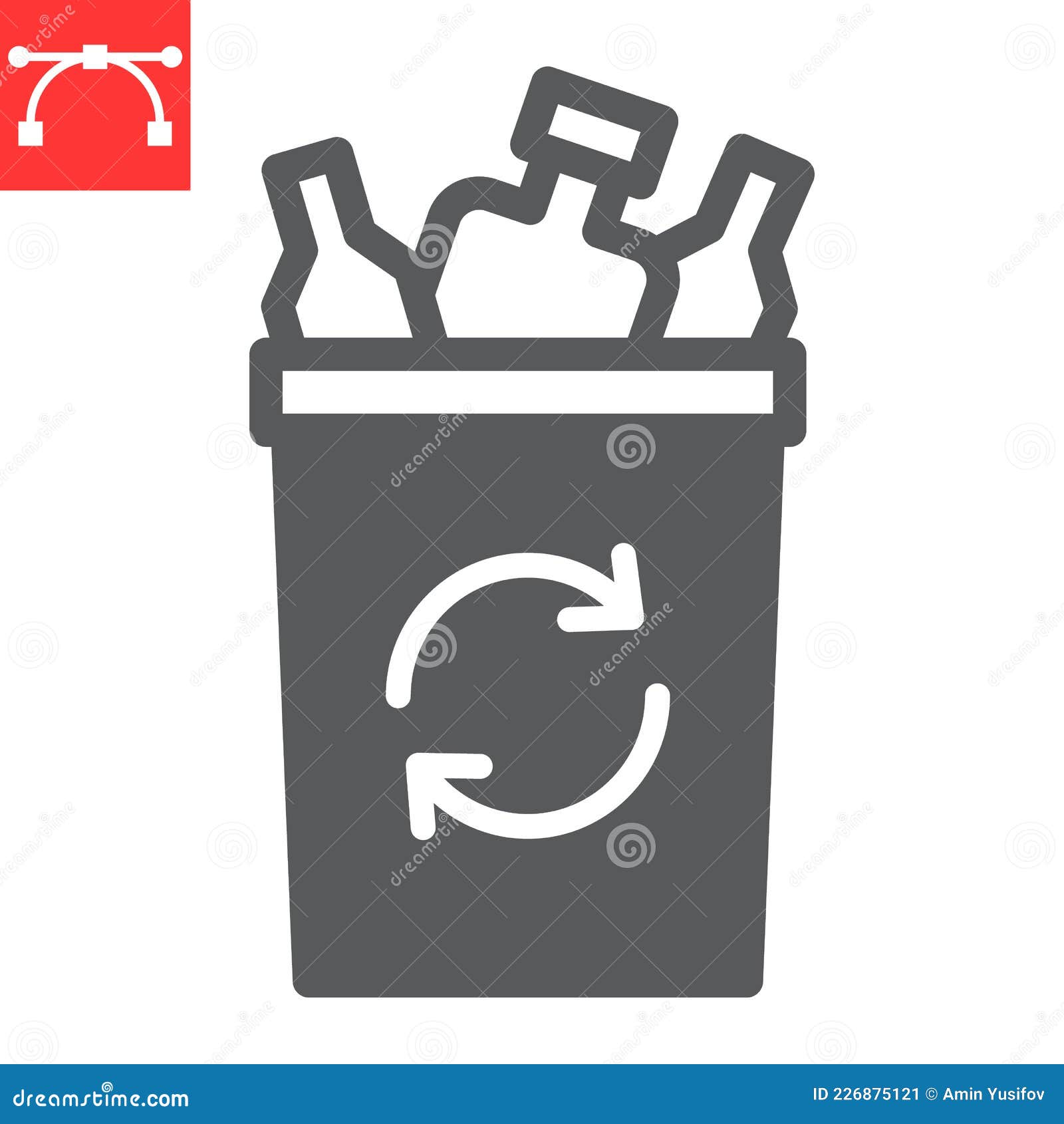 Plastic Recycling Waste Glyph Icon, Recycle and Ecology, Plastic Waste ...