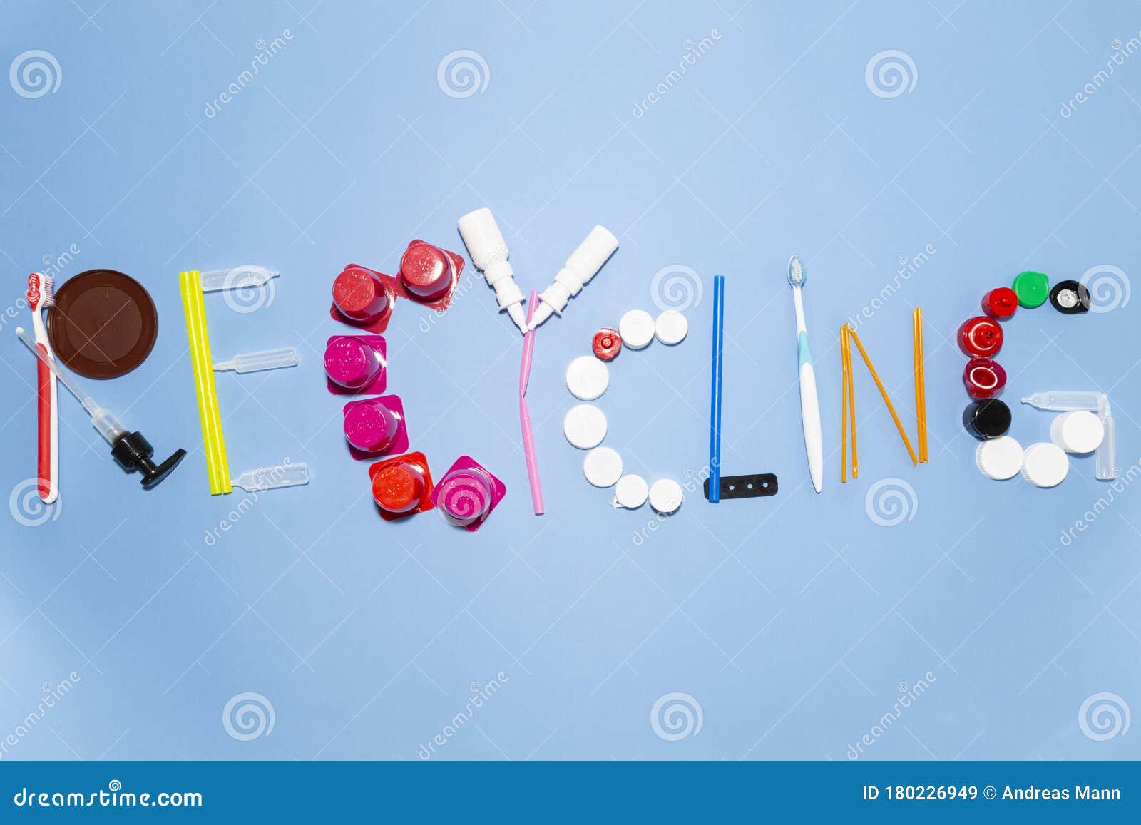 Plastic Recycling Word on Colorful Background Stock Image - Image of ...