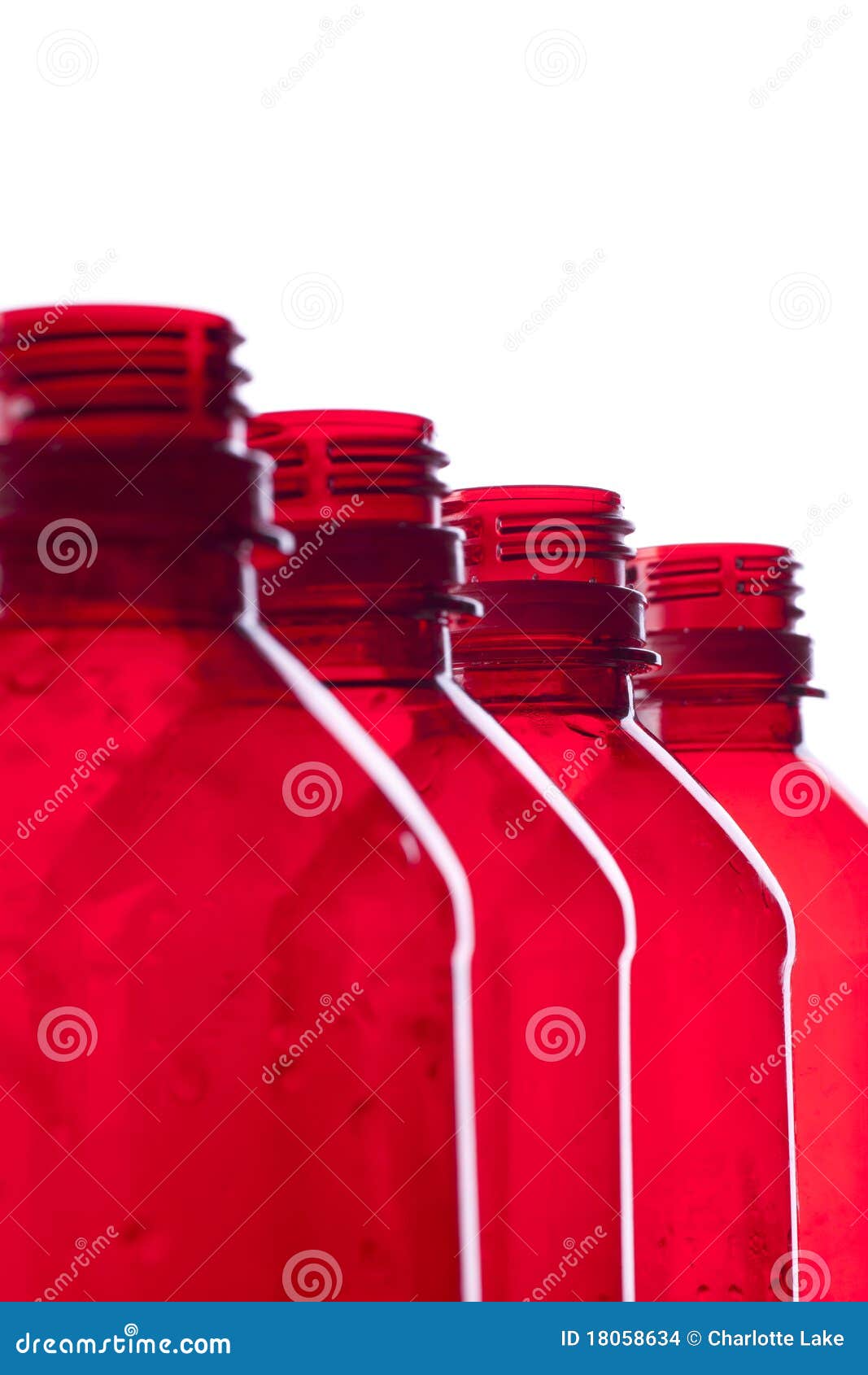 Plastic Red Bottles stock photo. Image of recycle, plastic - 18058634
