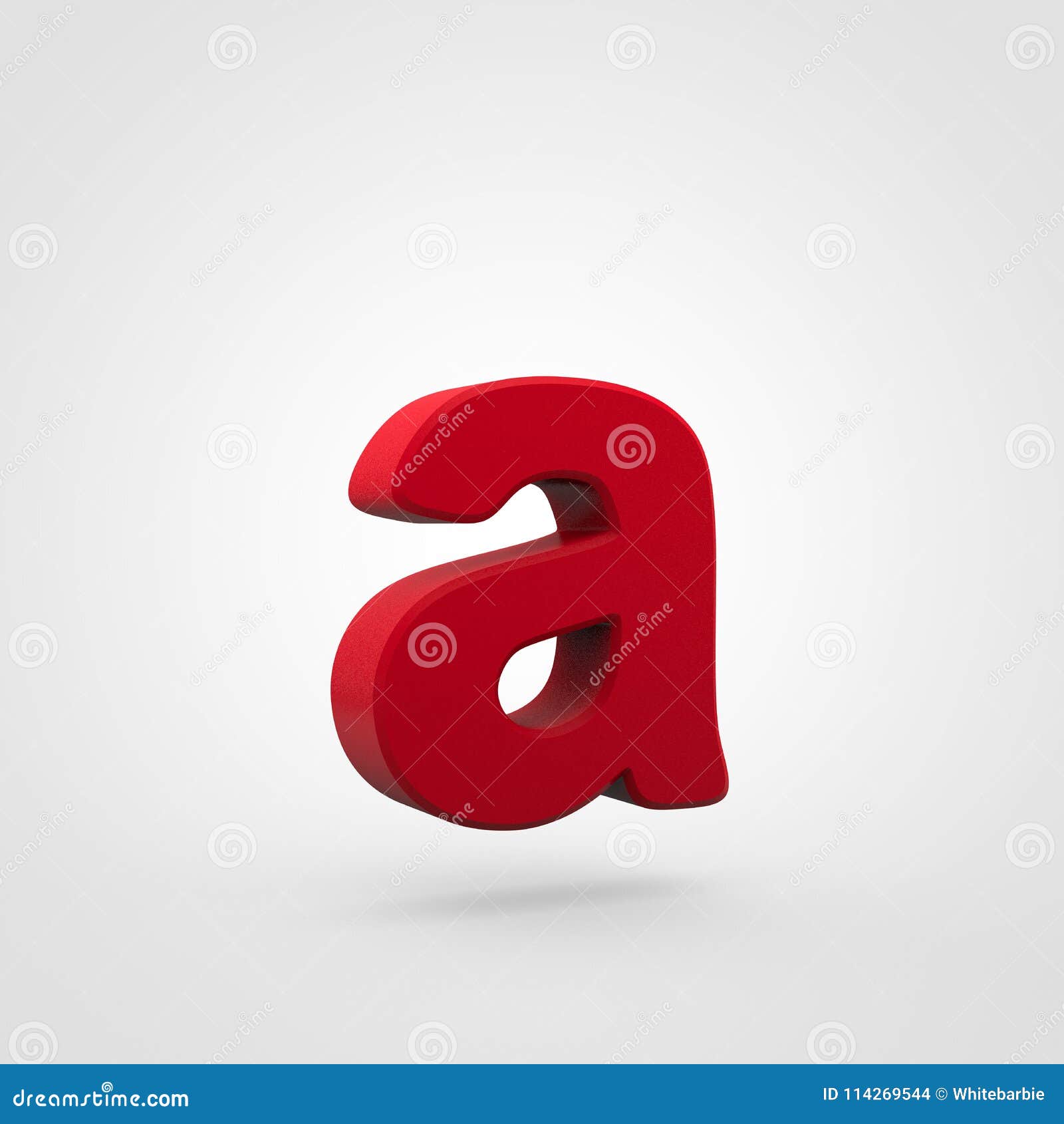 Plastic Red Letter a Lowercase Isolated on White Background. Stock ...