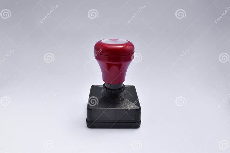 Plastic Red Rubber Stamper stock image. Image of privacy - 258936463