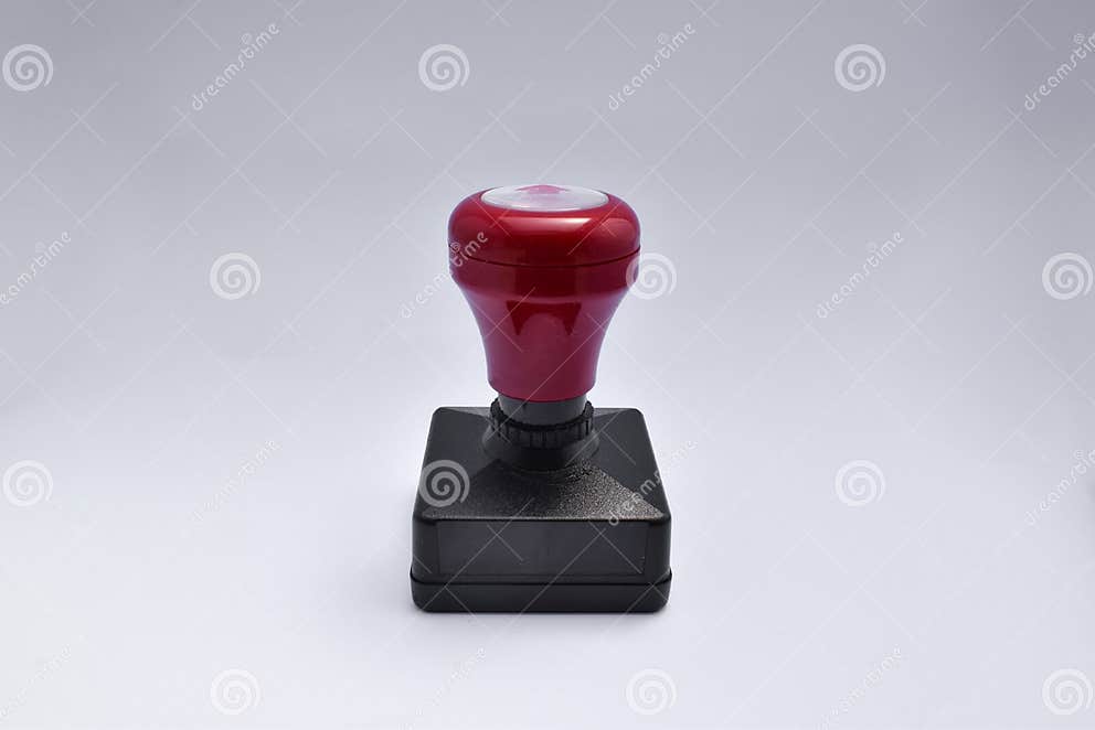 Plastic Red Rubber Stamper stock image. Image of privacy - 258936463