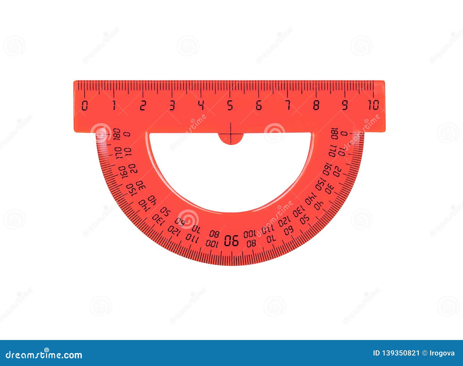 Plastic Red Ruler, Protractor for Measuring Centimes Stock Image ...