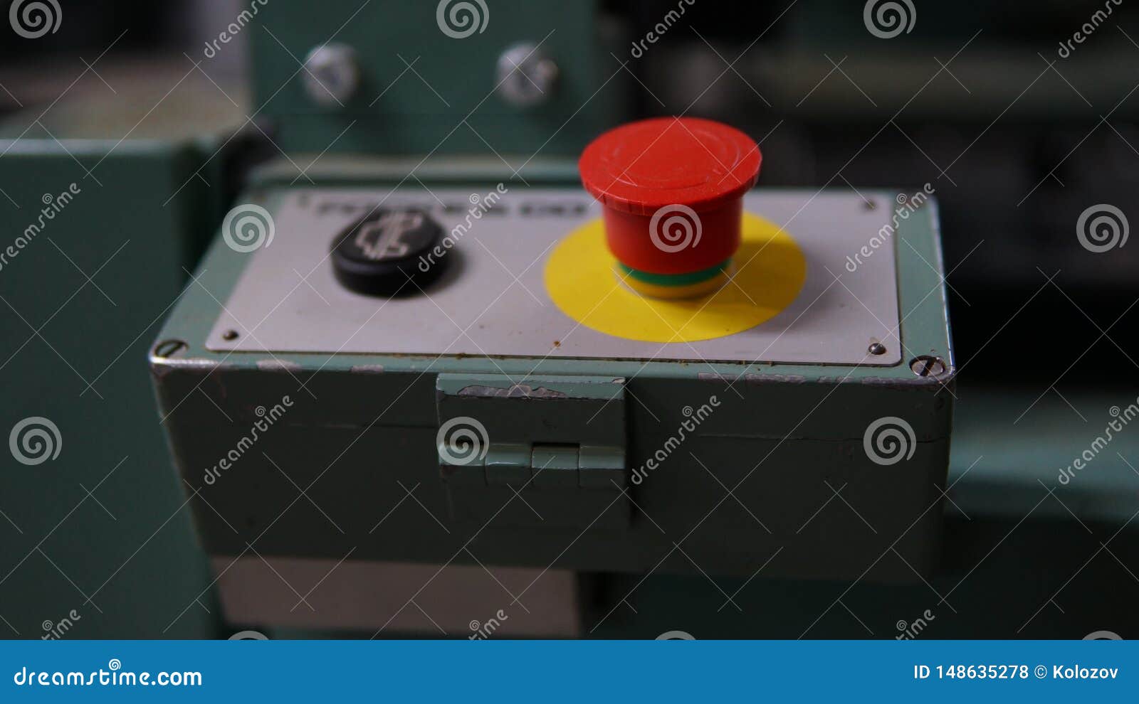 Red Stop Button for Industrial Process with Another Button Stock Photo ...