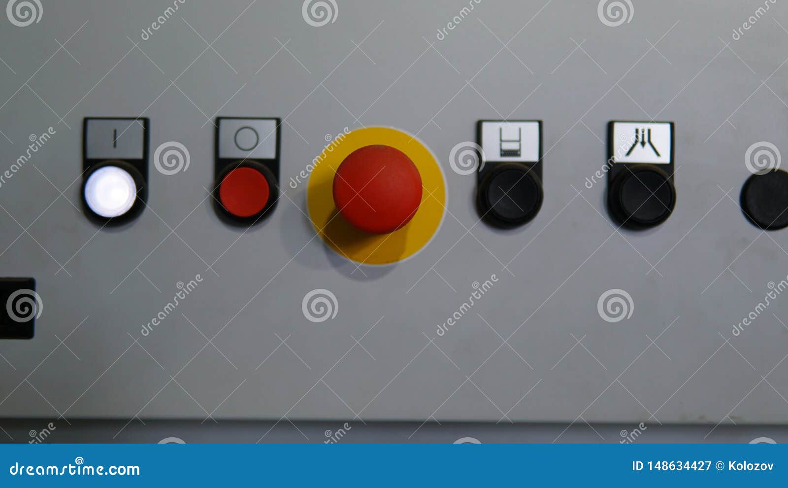 Plastic Red Stop Button for Industrial Process with Others Buttons ...