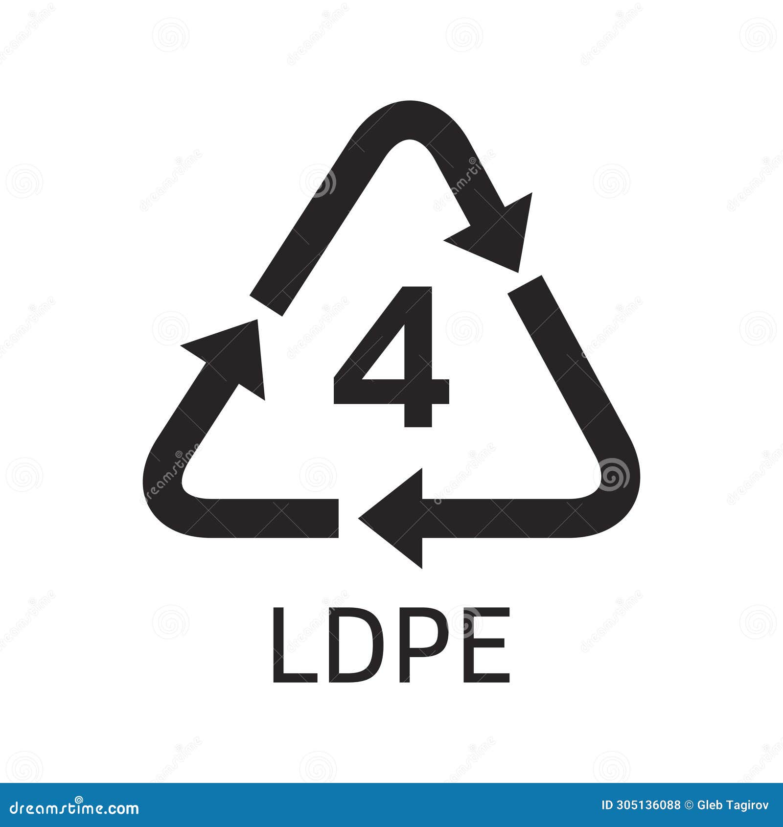 Plastic Resin Code. Icon of LDPE Stock Vector - Illustration of ...