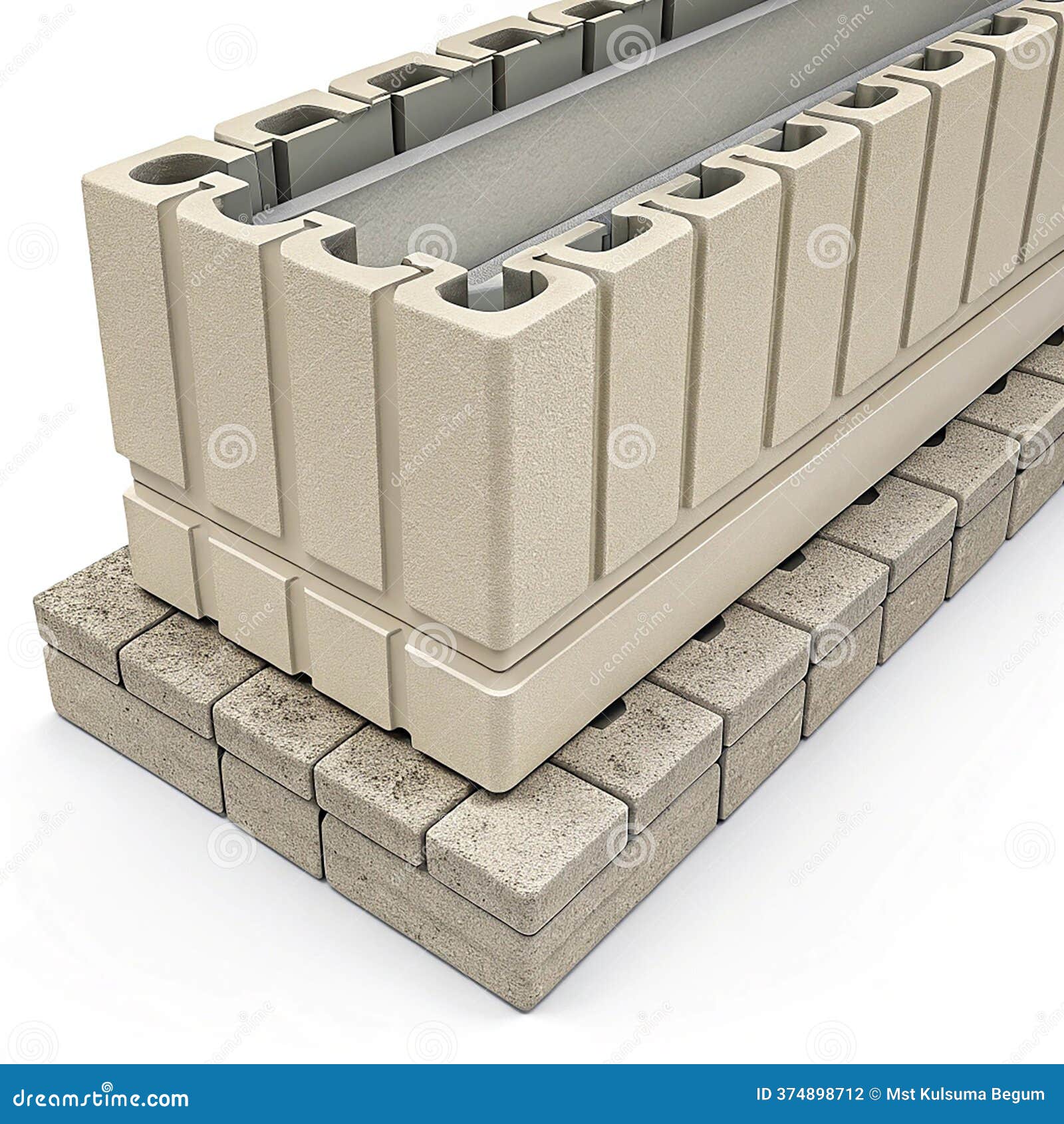 Plastic Retaining Wall Block With Interlocking Design Royalty-Free ...