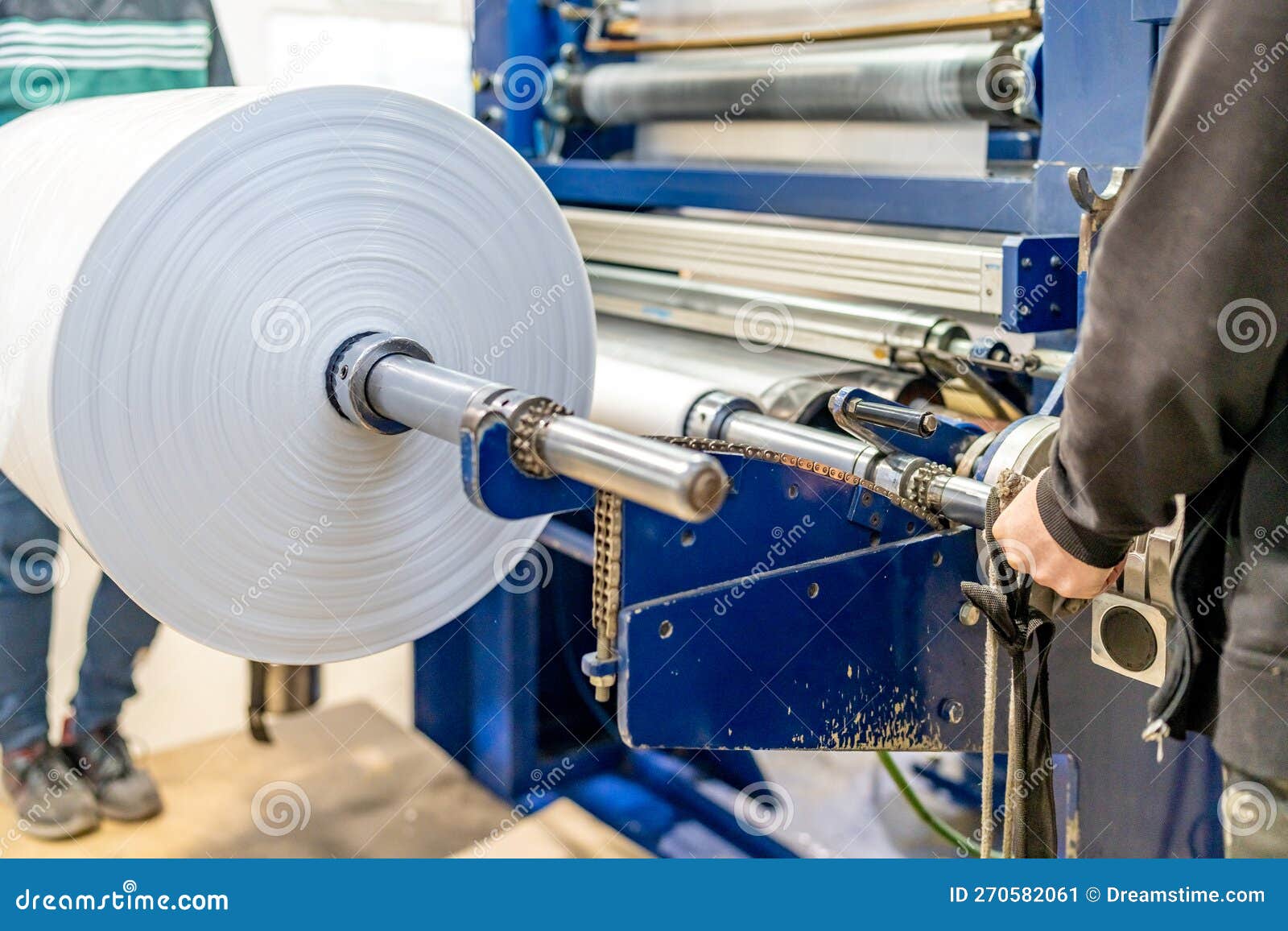 Plastic Roll in a Factory for the Production of Plastic Products Stock ...