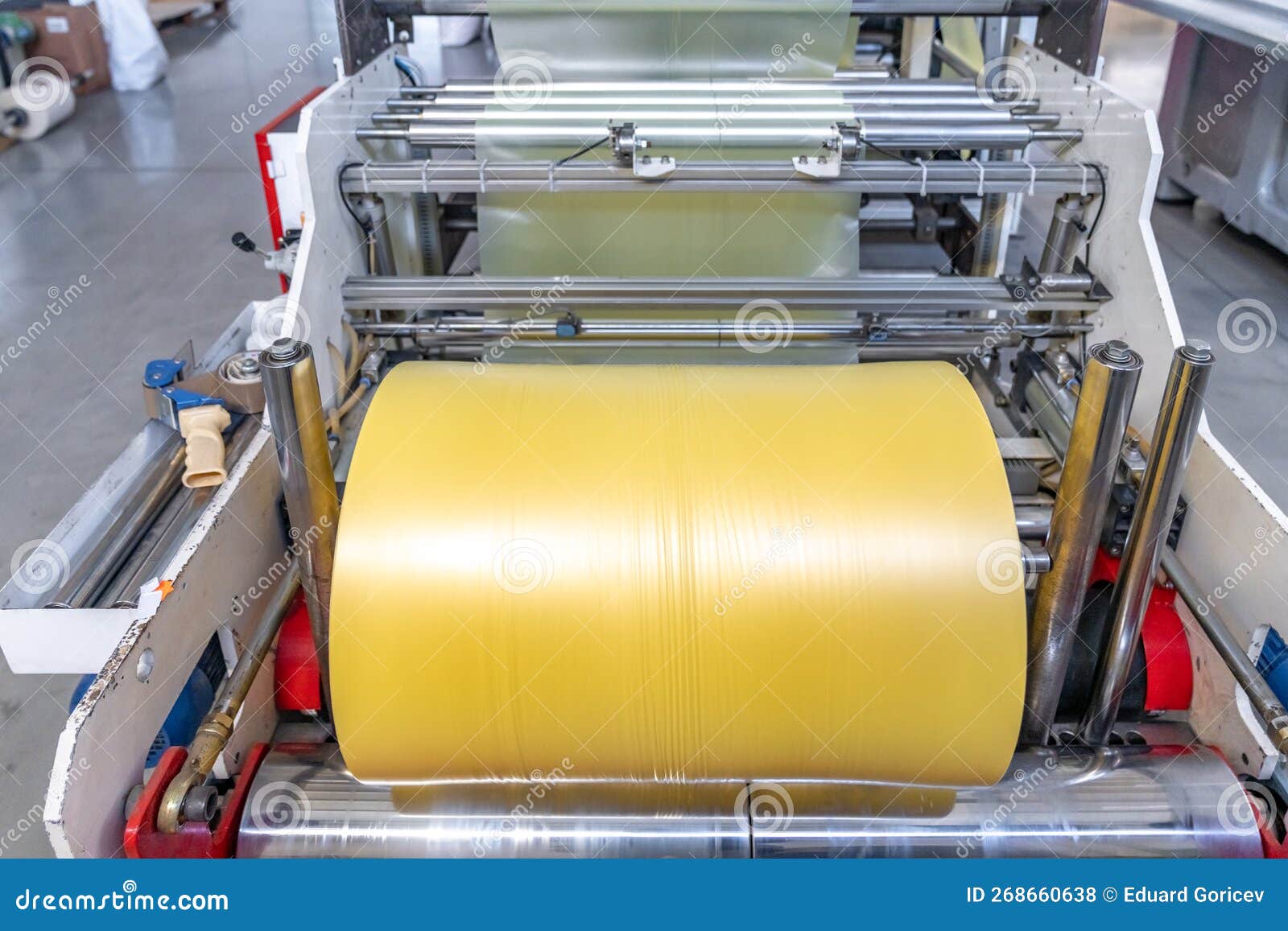 Plastic Roll on a Machine for the Production of Polyethylene Bags Stock ...
