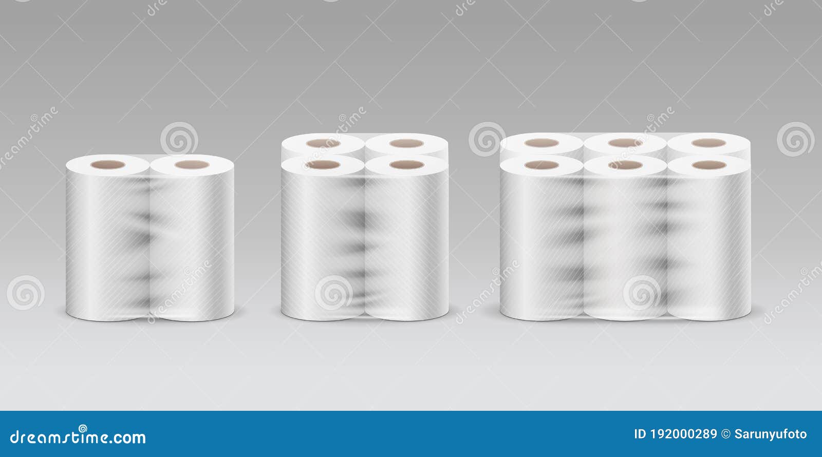 Plastic Roll Tissue Paper Long Roll Three Product, Two Rolls, Four ...