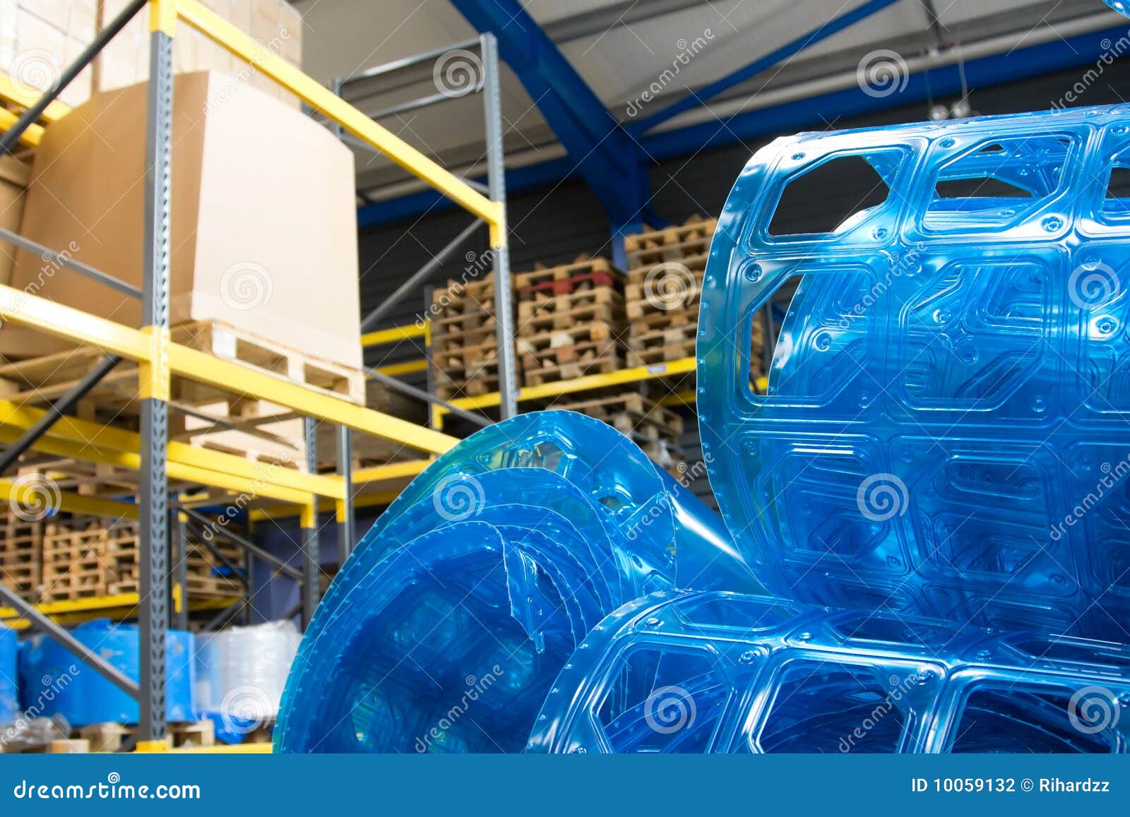 Plastic rolls in warehouse stock photo. Image of machine - 10059132