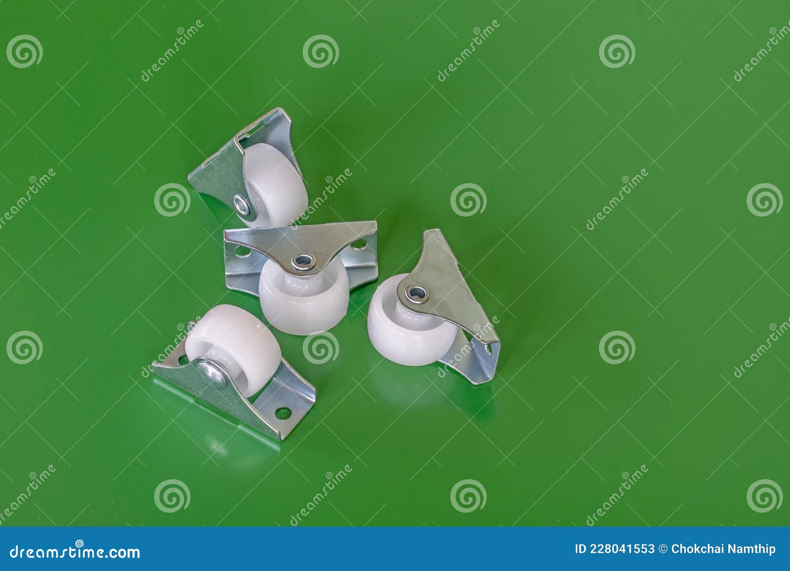 Plastic Rubber White Small Furniture Fixed Caster Wheel Stock Image ...