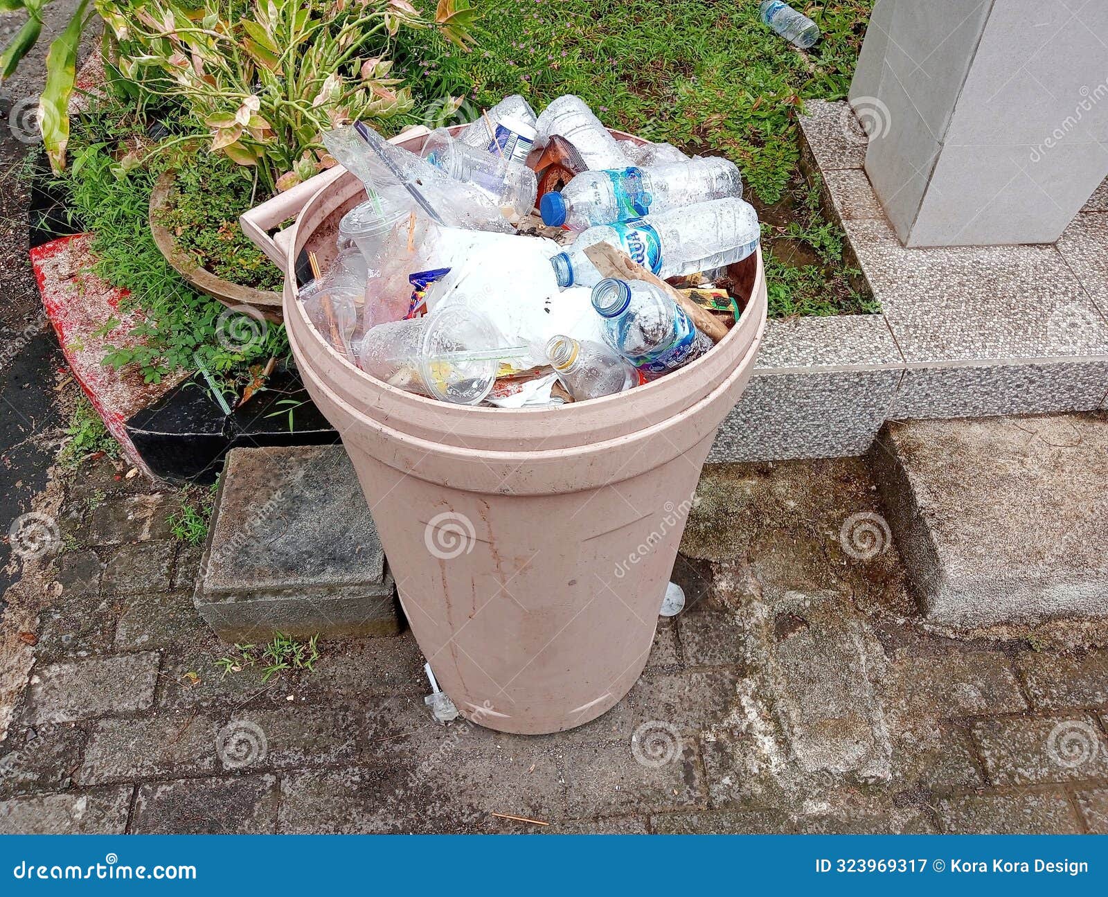 Plastic Rubbish in a Recycling Bin, Separate Waste Collection Concept ...