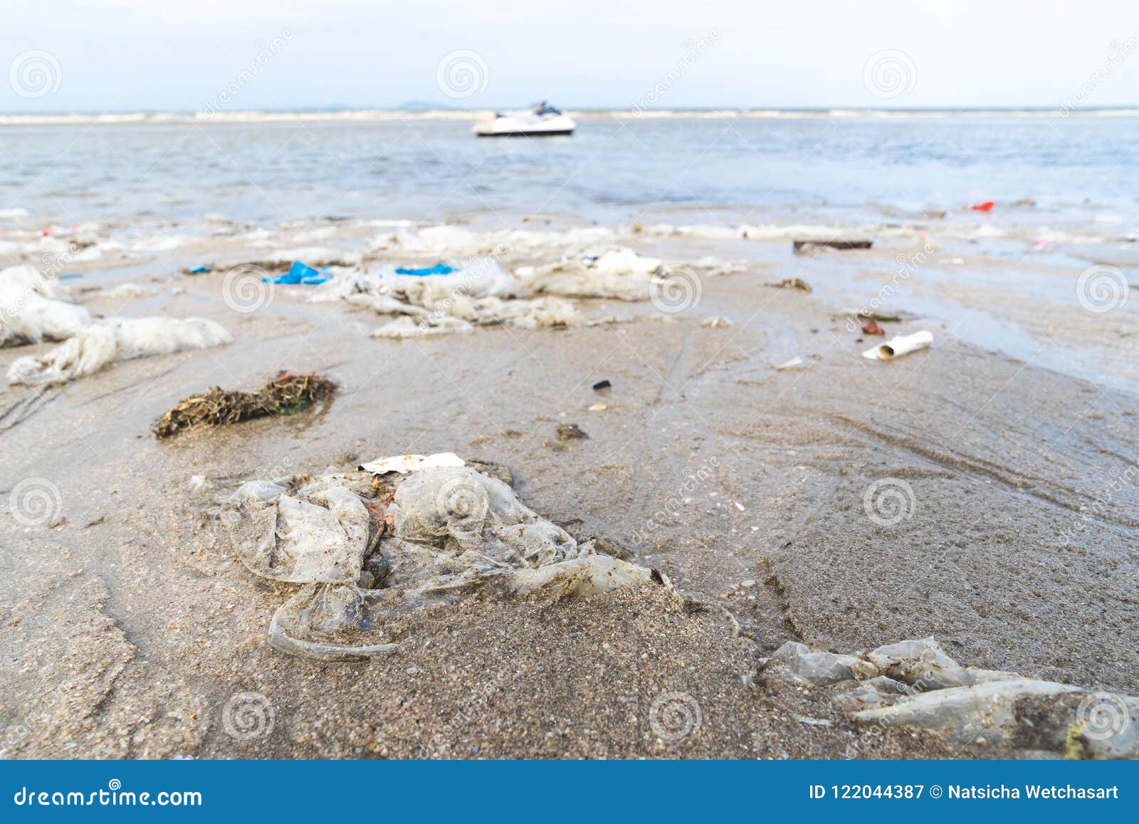 Plastic Rubbish Washed Up on a Beach Stock Image - Image of landscape ...