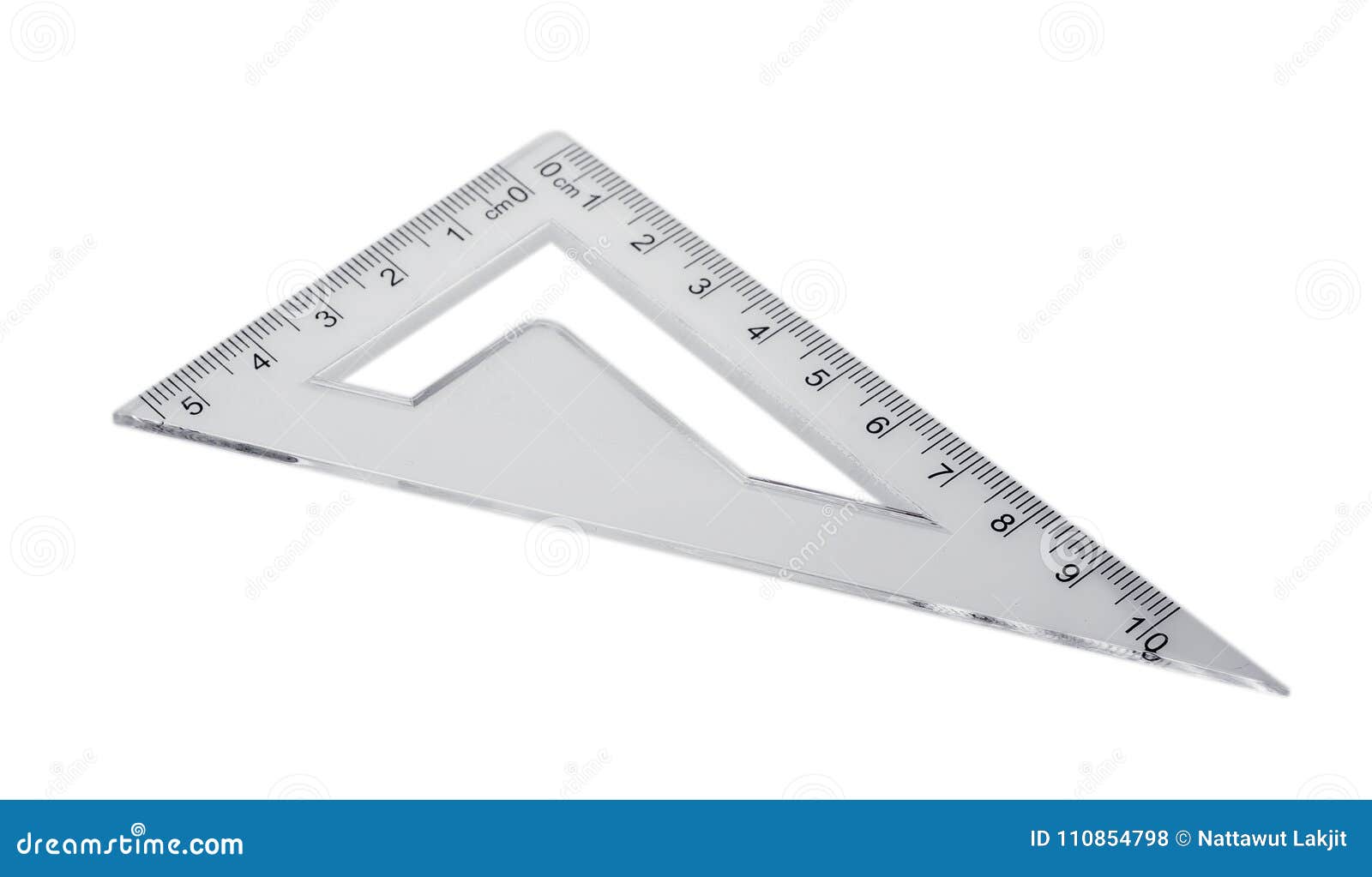 Plastic Ruler, Protractor Triangle Isolated On White Background Stock ...