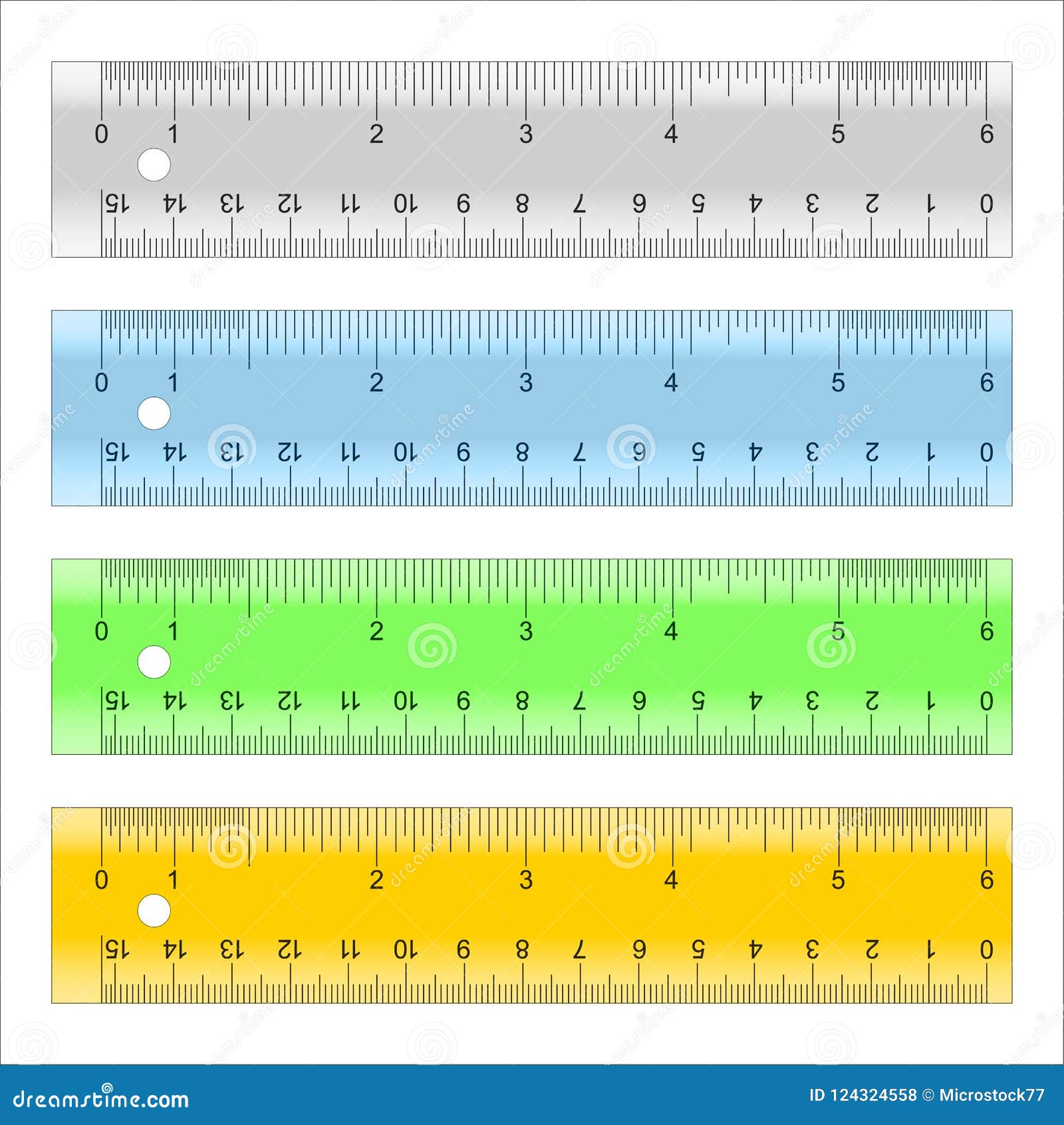Plastic ruler set vector stock vector. Illustration of drawing - 124324558