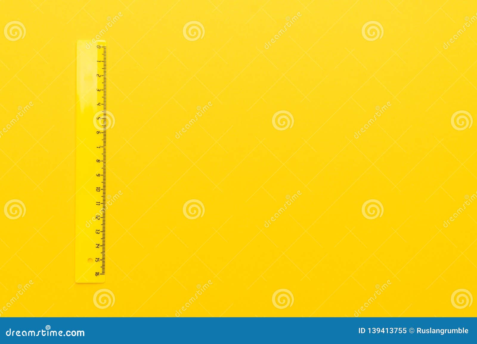 Yellow Plastic Ruler on the Yellow Background Stock Image - Image of ...