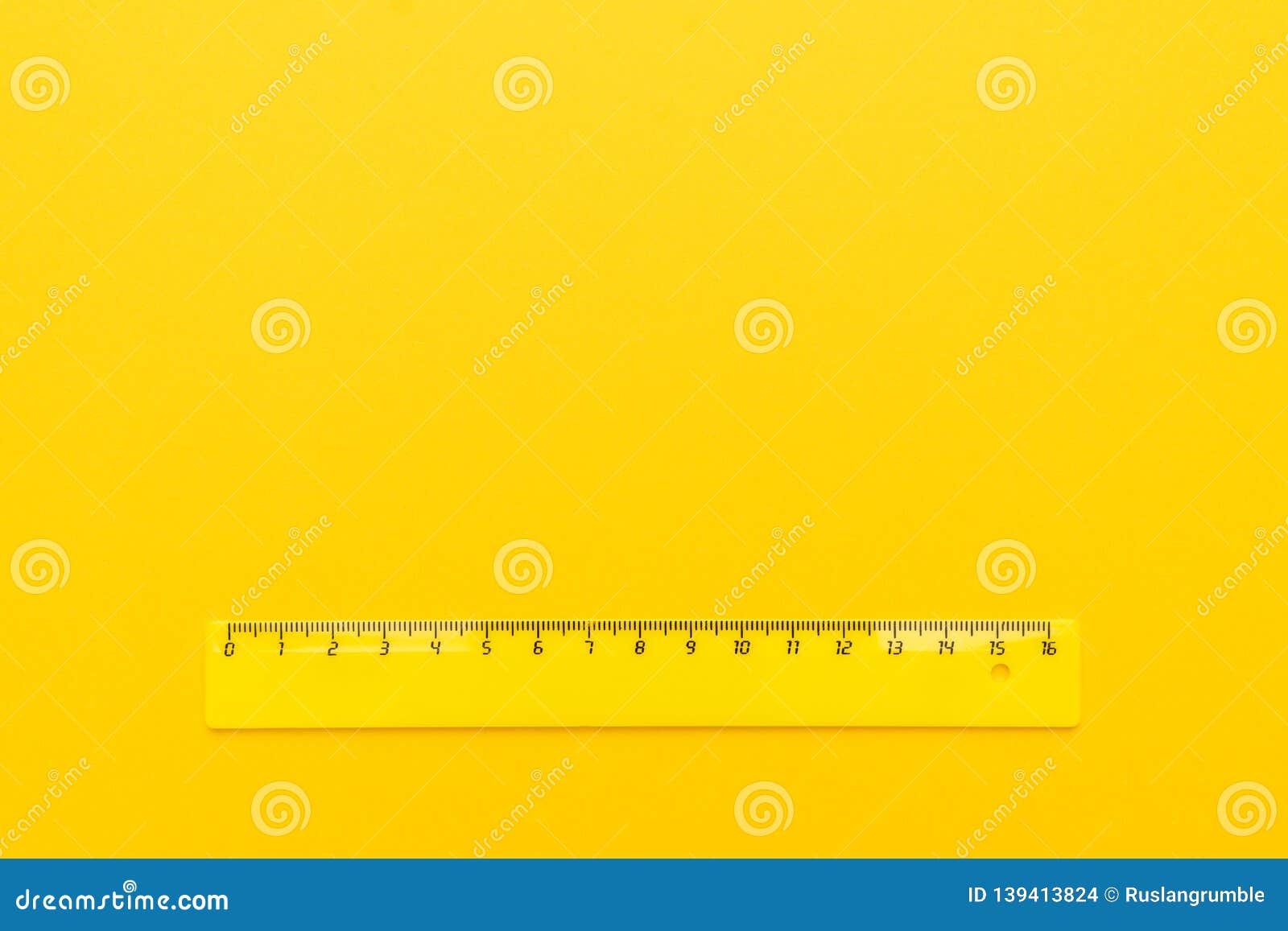 Yellow Plastic Ruler on the Yellow Background Stock Photo - Image of ...