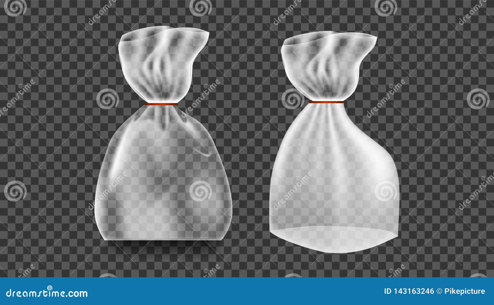 Plastic Sachet Vector. Transparent Bag Wrap. Empty Product Polyethylene ...