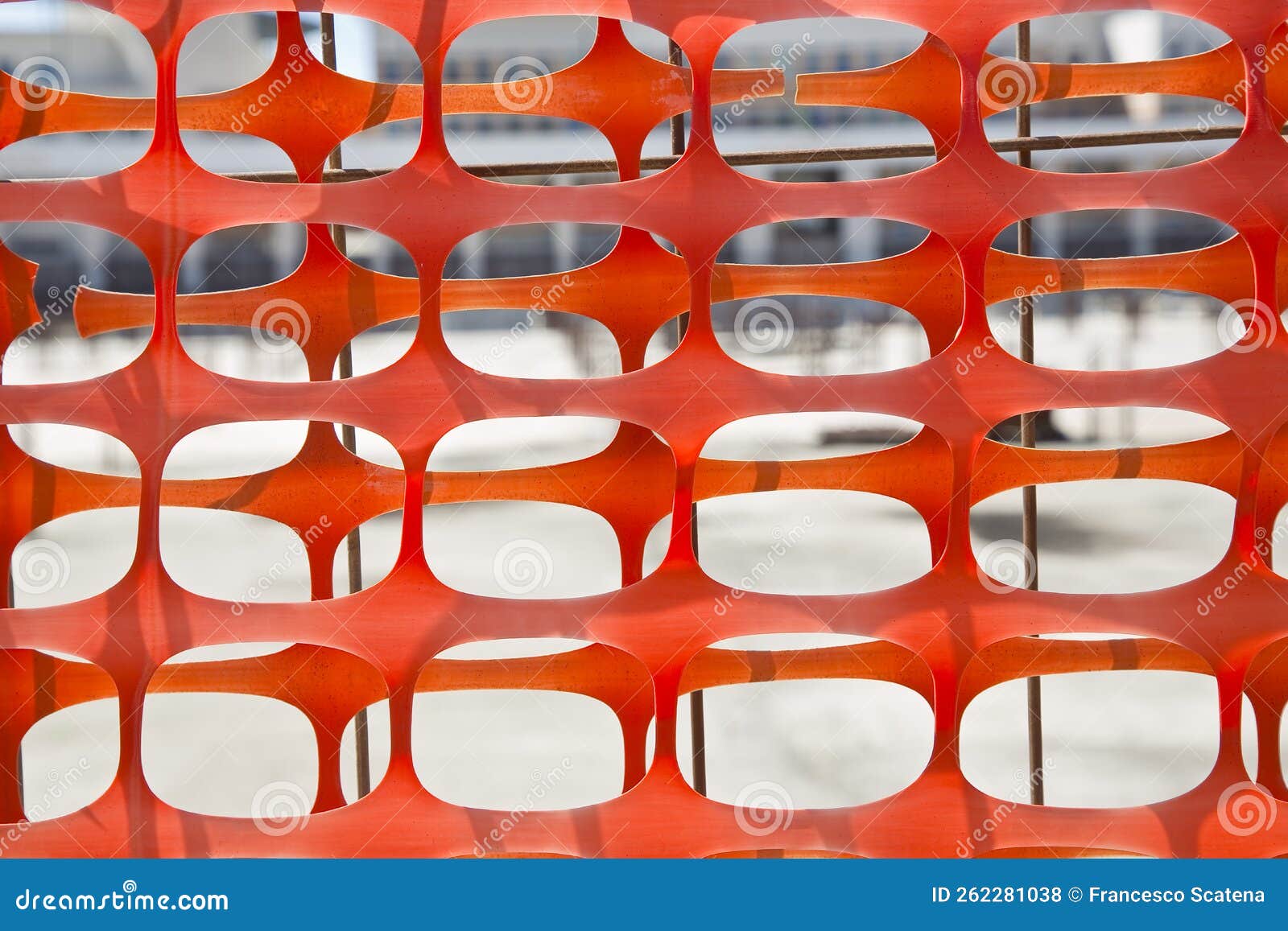 Plastic Safety Grid in Construction Site Areas To Delimit Construction ...