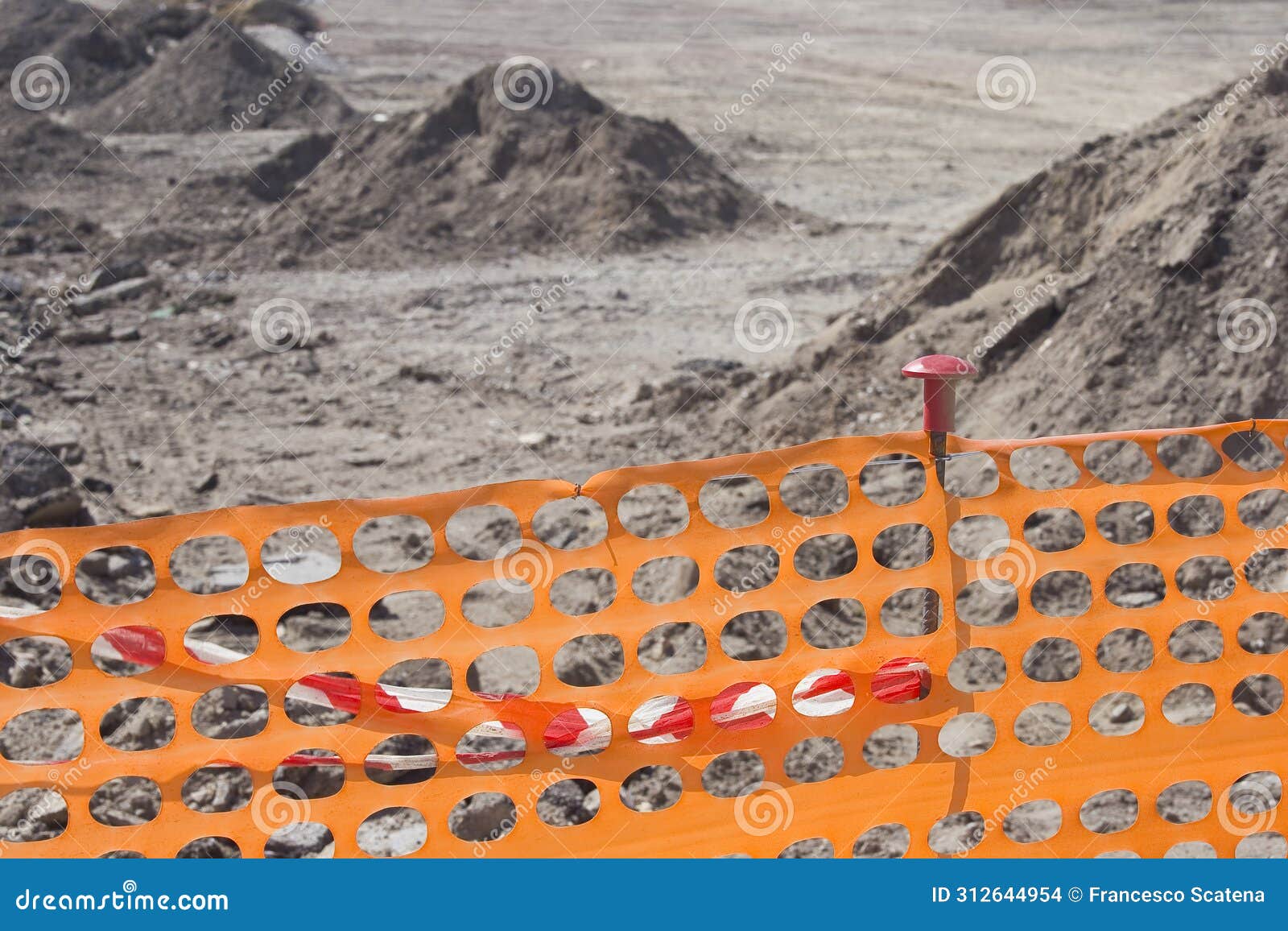 Plastic Safety Grid in Construction Site Areas To Delimit Construction ...