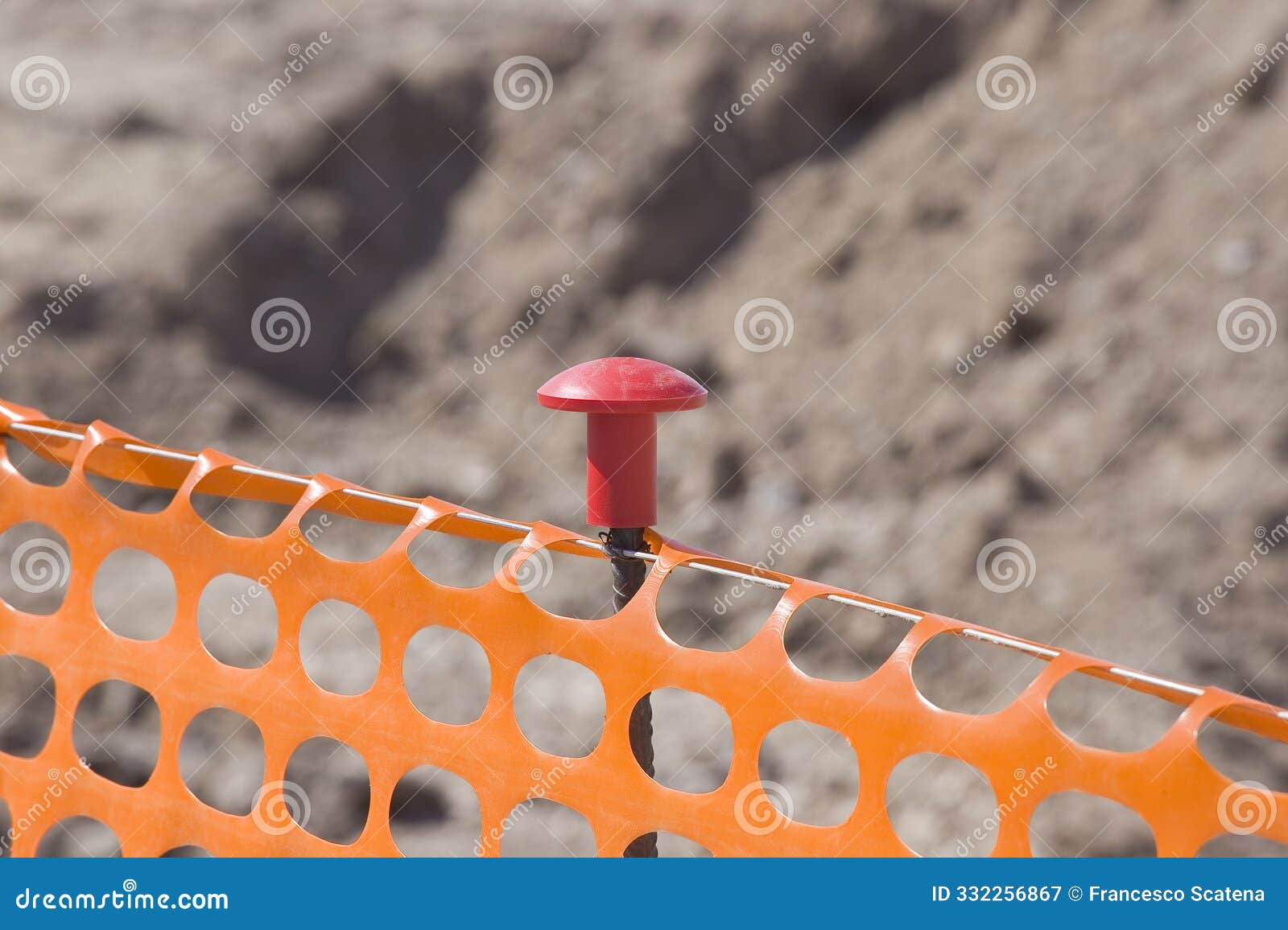 Plastic Safety Grid in Construction Site Areas To Delimit Construction ...