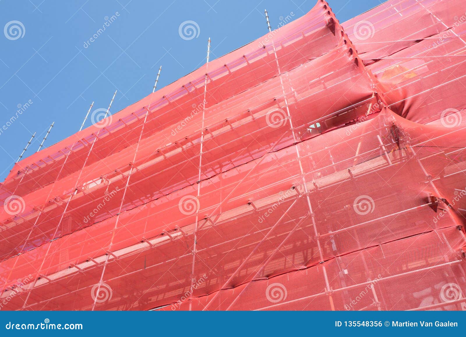 Plastic Safety Net and Scaffolding. Stock Photo - Image of modern ...