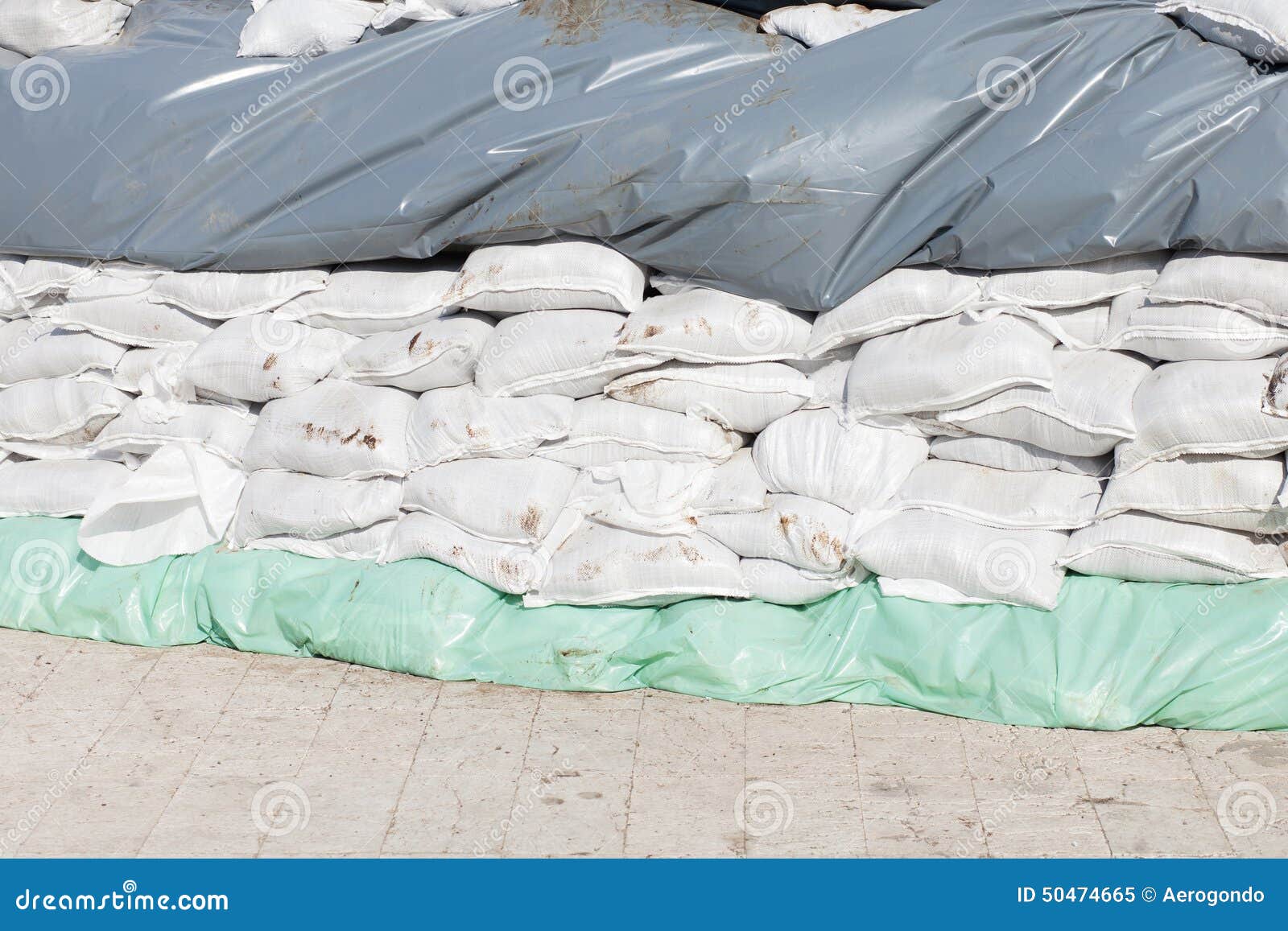 Plastic Sand Bags for Flood Protection Stock Image - Image of flood ...
