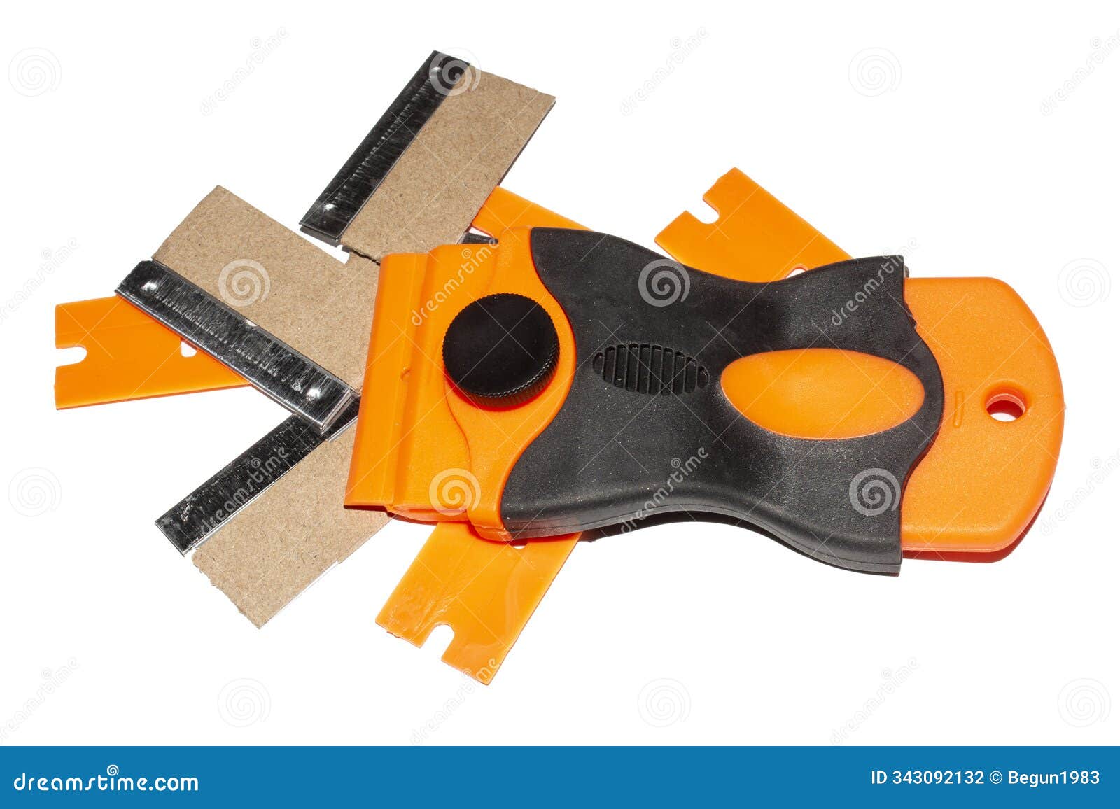 Plastic Scraper with Replaceable Blades on a White Background.a Scraper ...