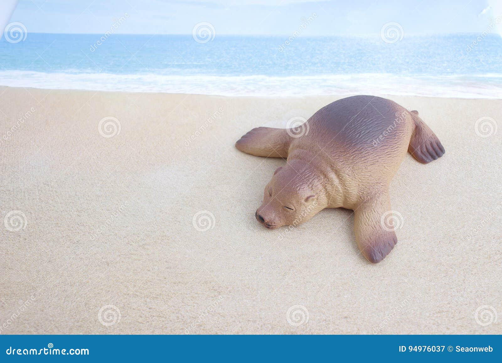 Plastic Sea Lion Toy with Figure Stock Image - Image of sleep, isolated ...