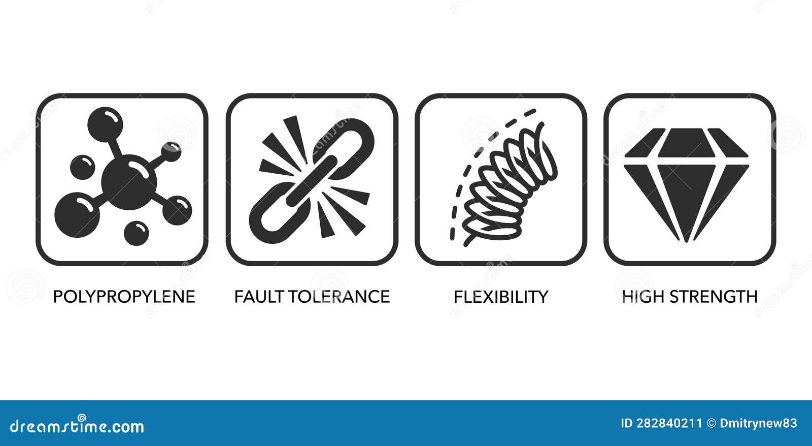 Plastic Set - Flexibility, Elasticity, Strength Stock Vector ...
