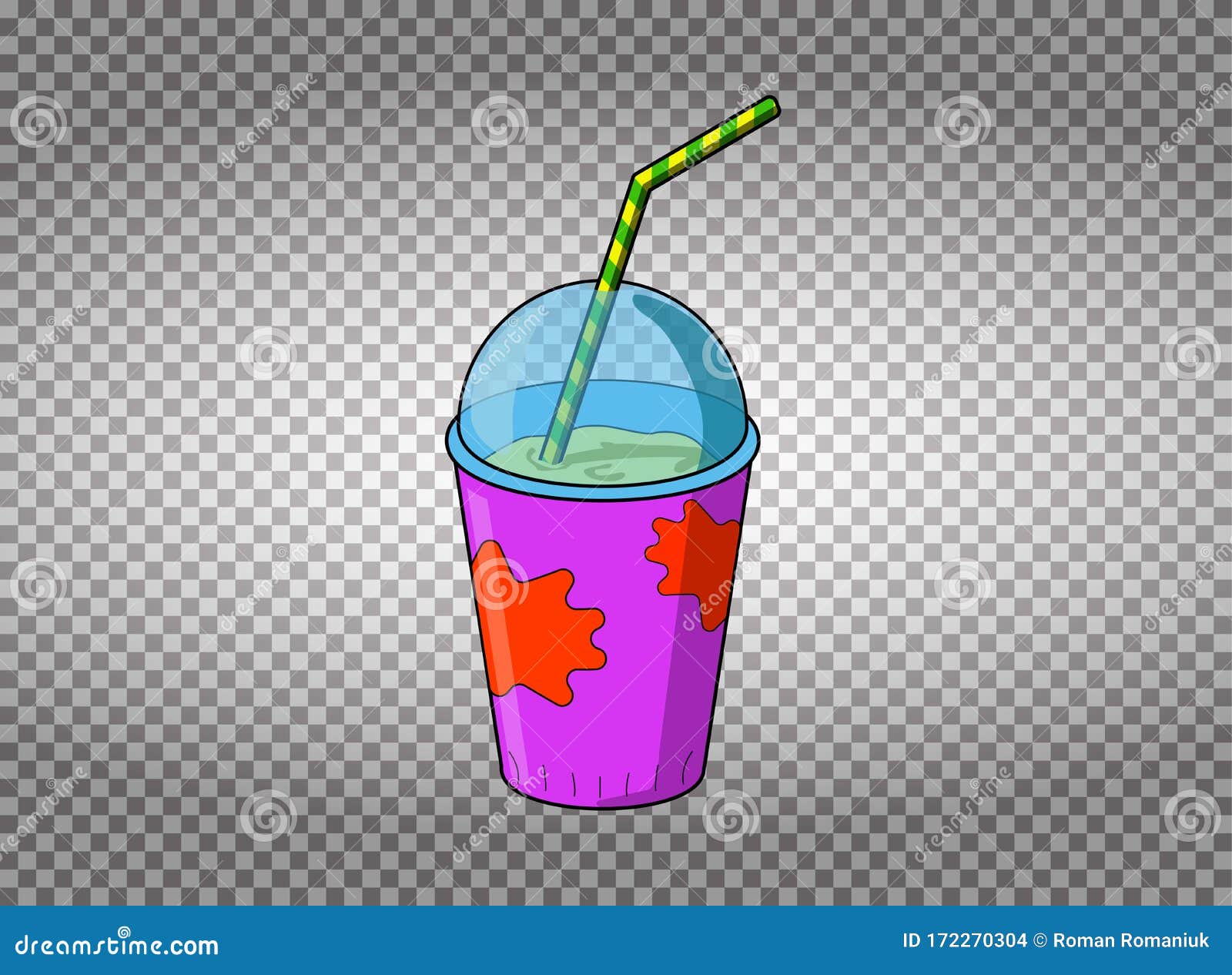 Plastic Shake Cup. Fresh Drink Vector Illustration Stock Illustration ...