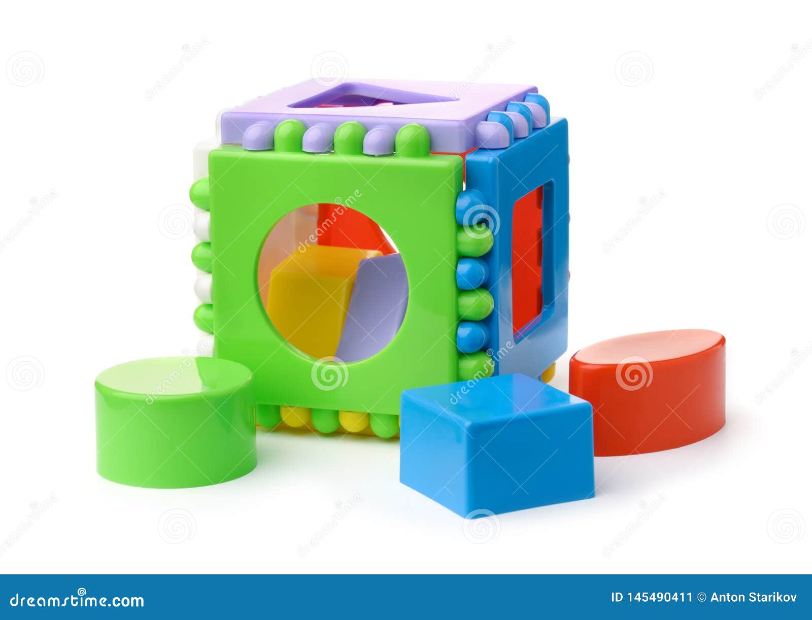 Plastic shape sorter cube stock image. Image of baby - 145490411