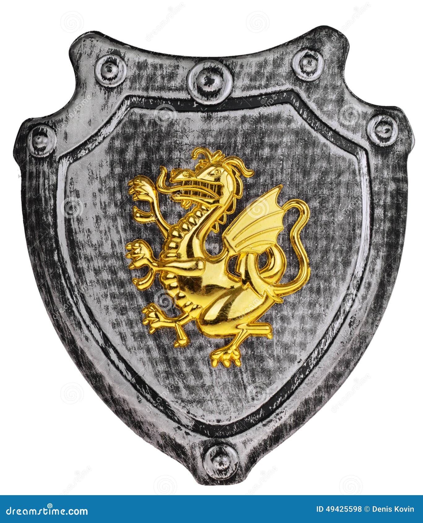Plastic Shield with Gold Dragon Stock Photo - Image of crafts, metal ...