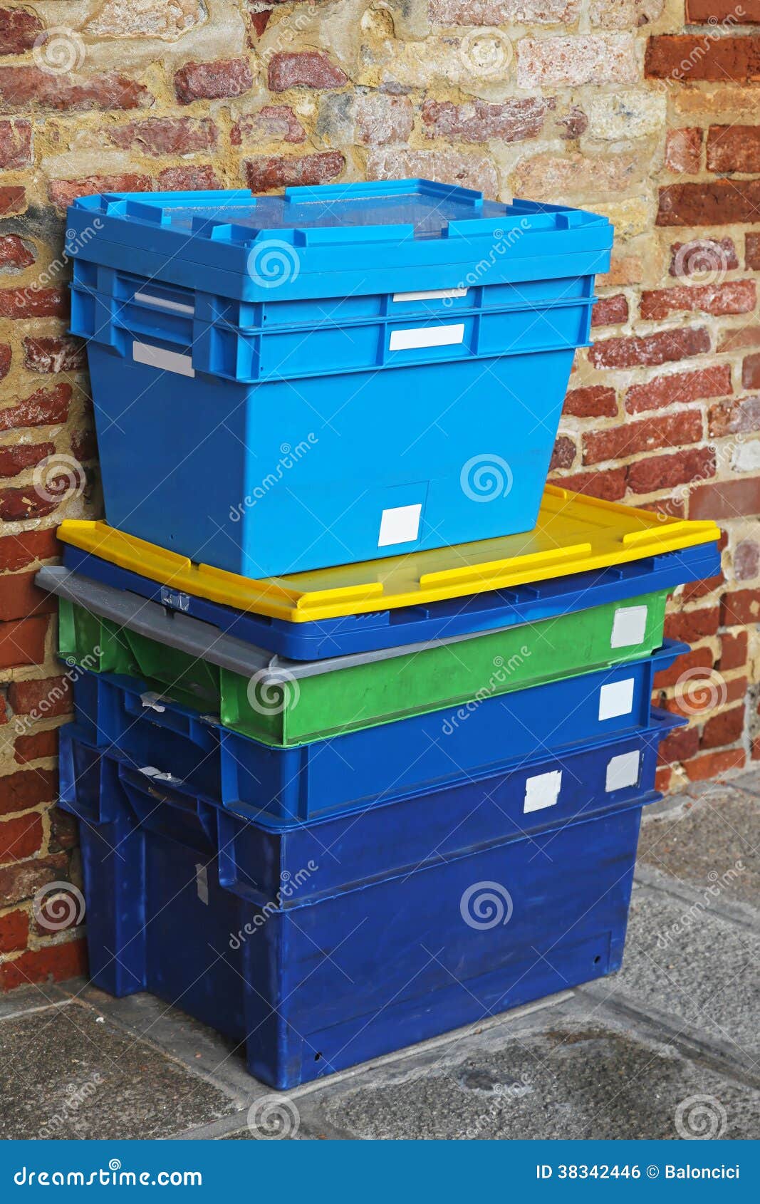 Plastic shipping crates stock photo. Image of cargo, crate - 38342446