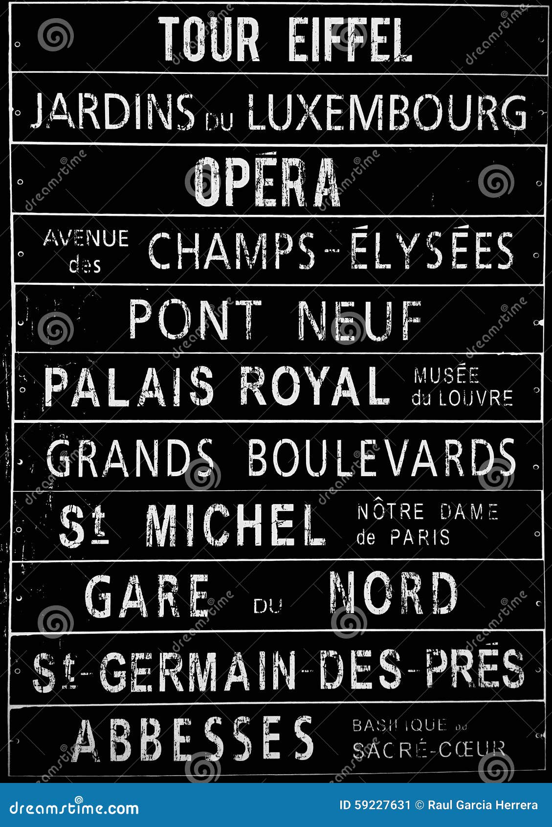 Plastic Sign Written with Famous Places Paris Stock Image - Image of ...